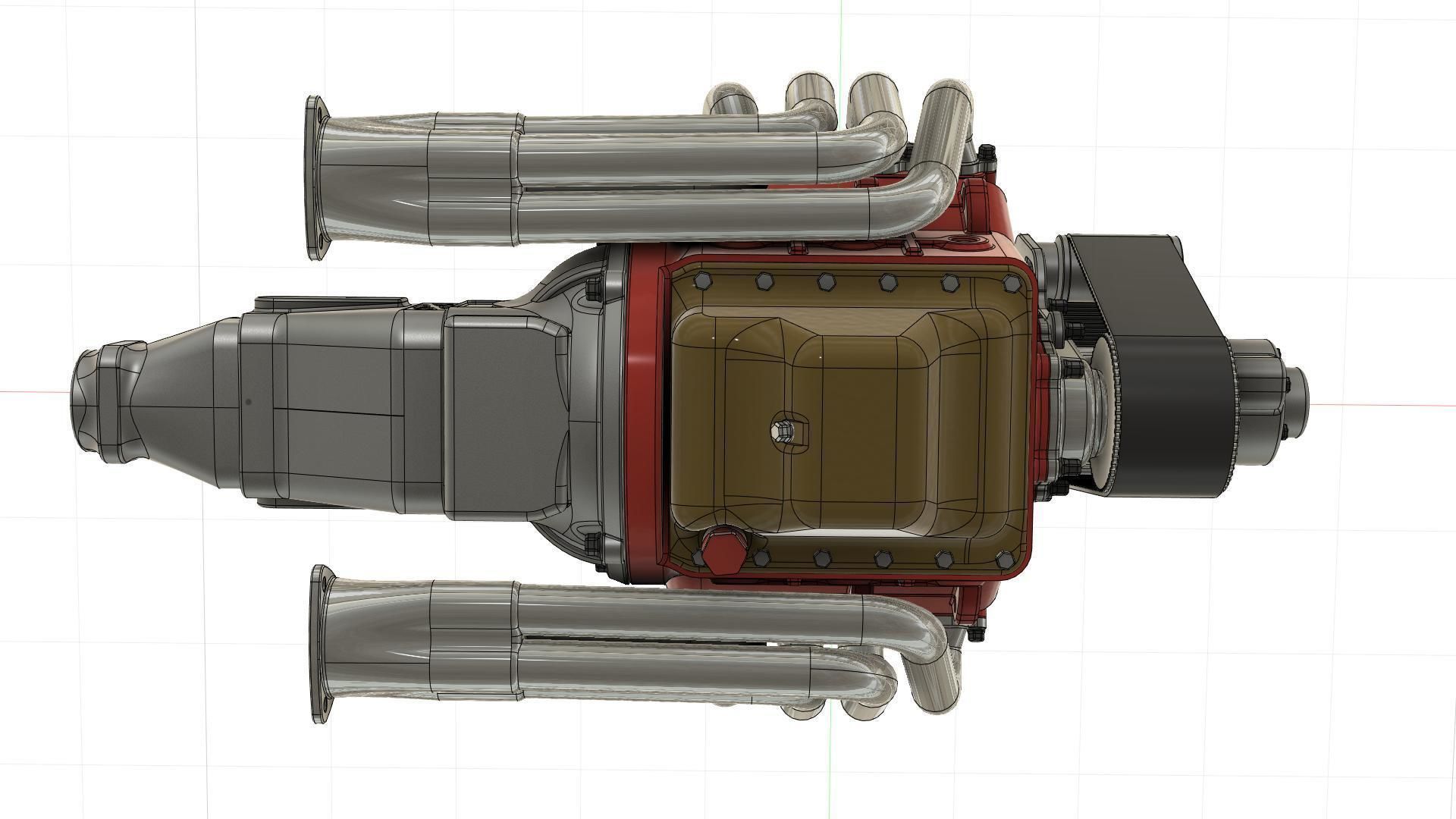 Cartoon V8 HotRod engine 3D model | CGTrader