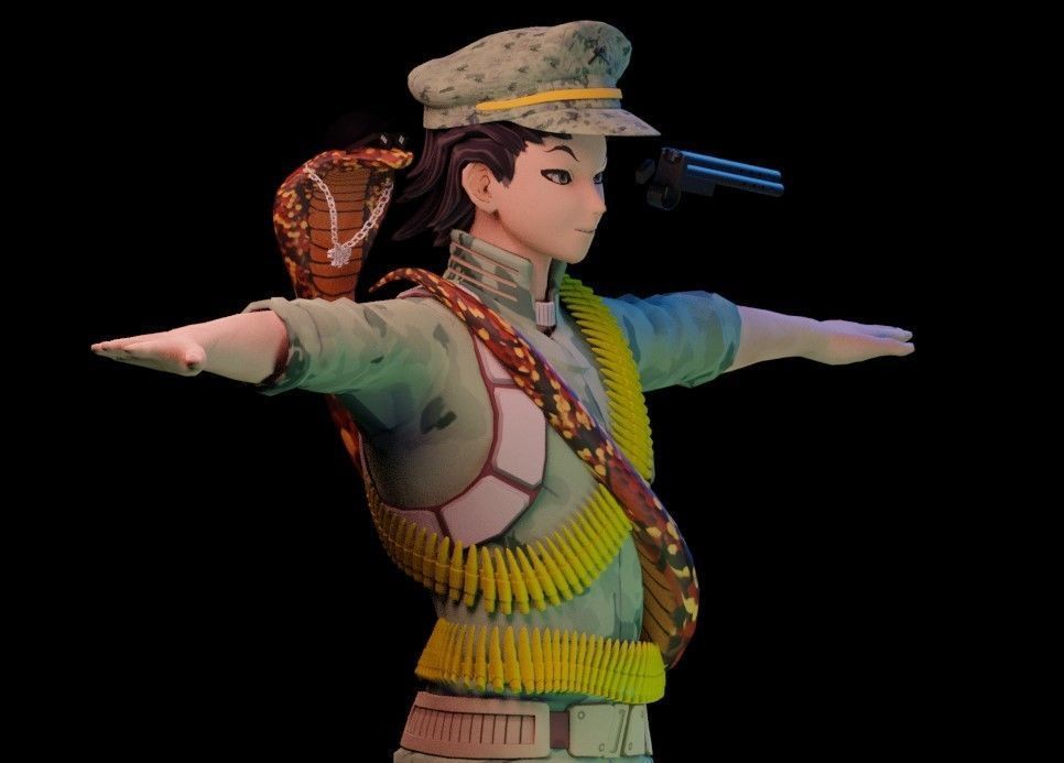 anime boy soldiere character with gun animation for free free VR / AR ...