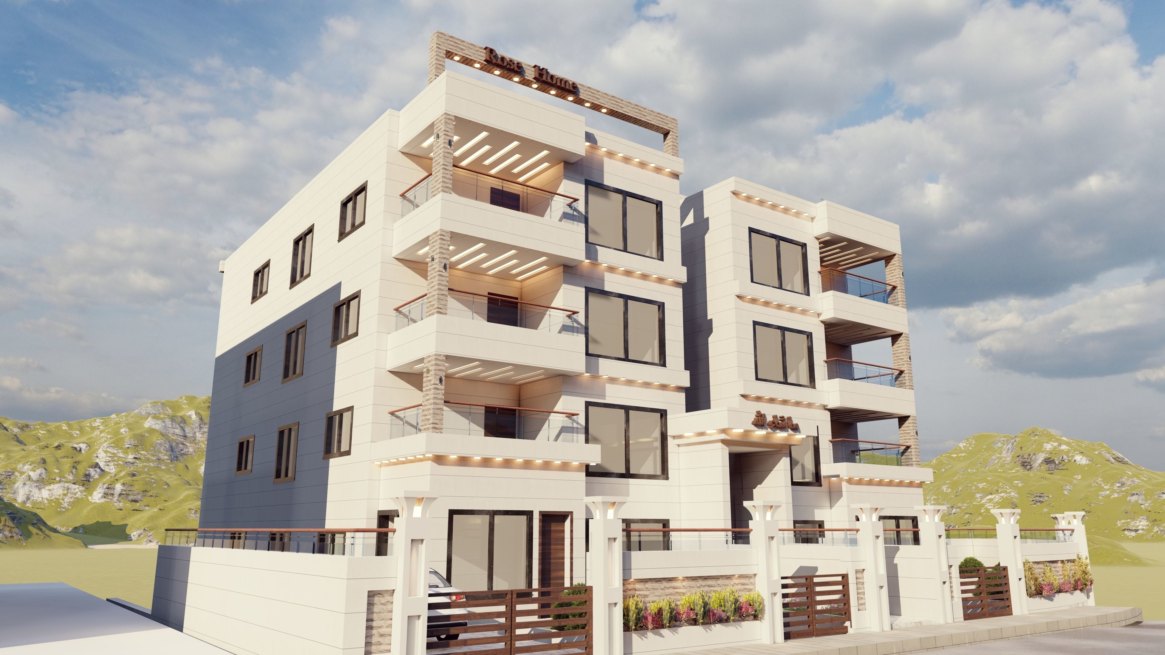 1 unit of housing complex free 3D model | CGTrader