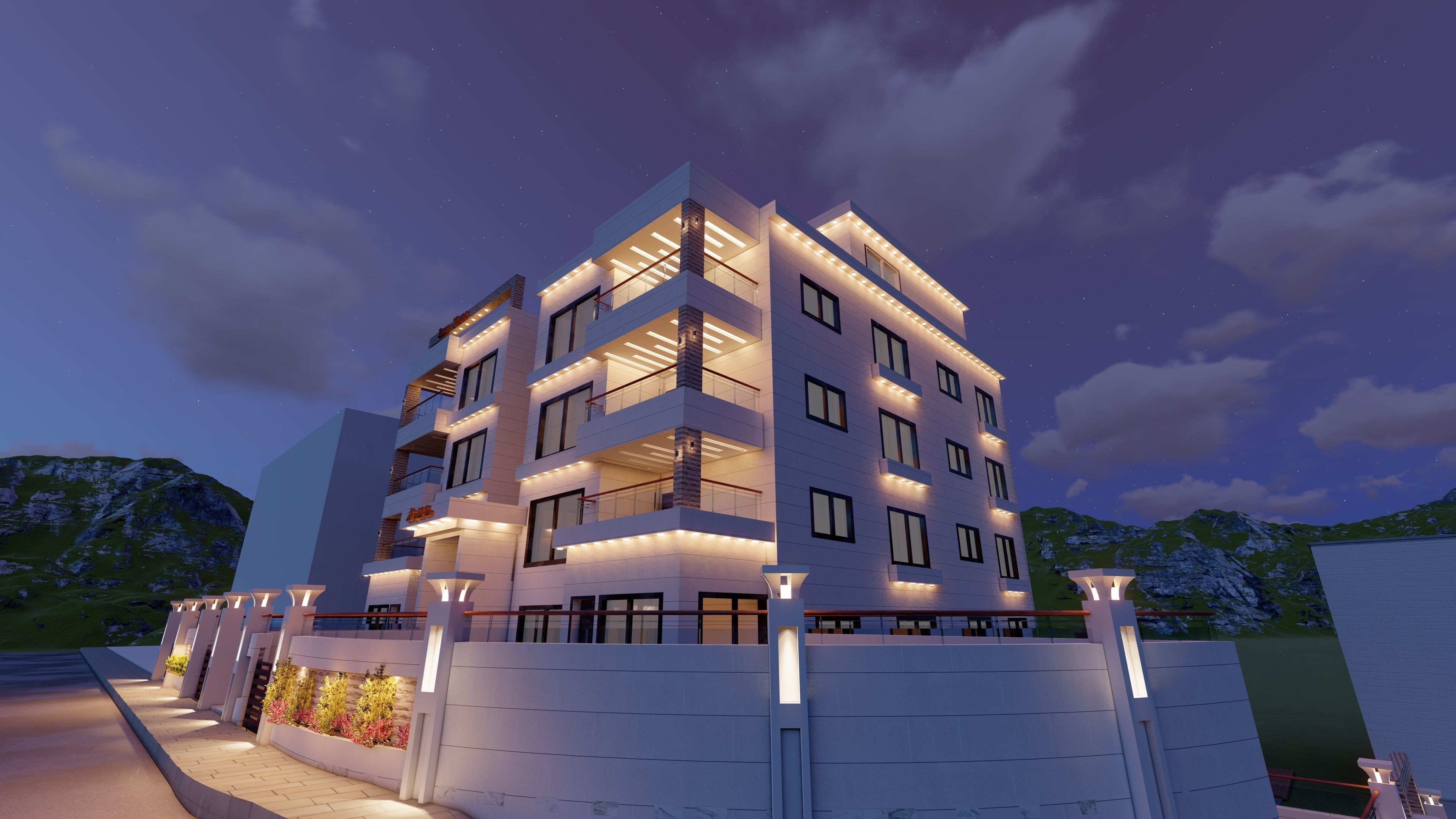 1 unit of housing complex free 3D model | CGTrader