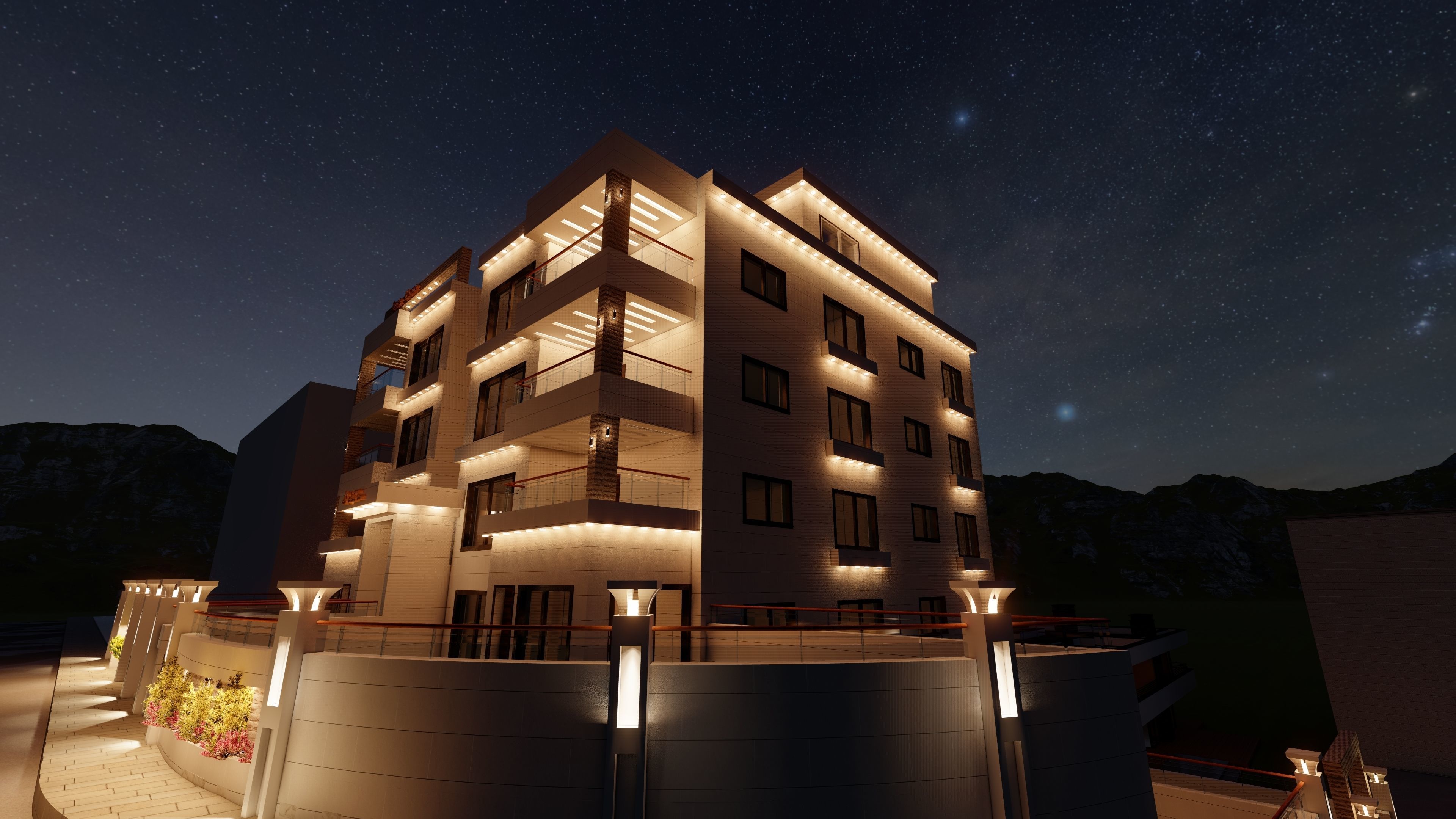 1 unit of housing complex free 3D model | CGTrader