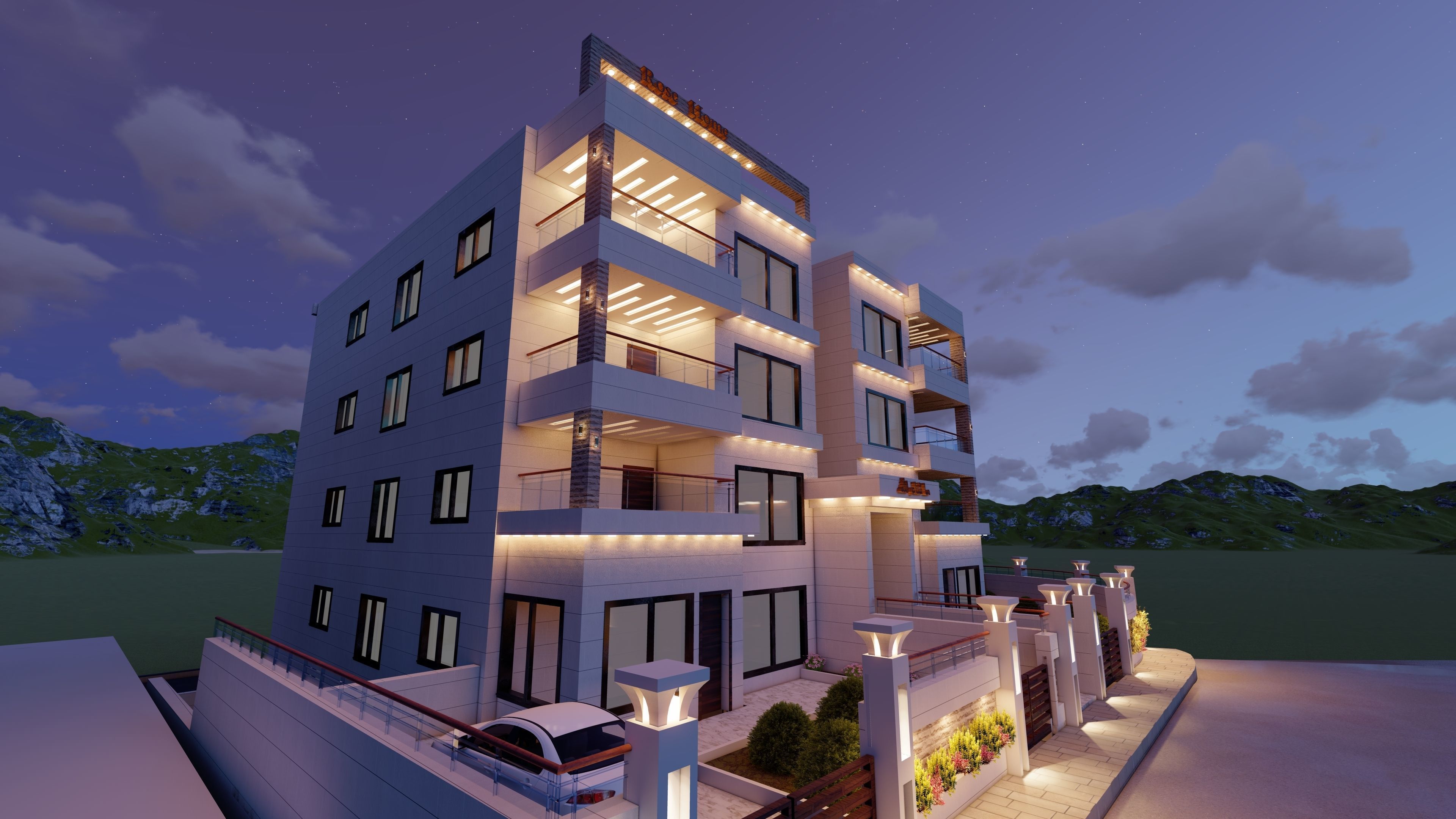 1 unit of housing complex free 3D model | CGTrader