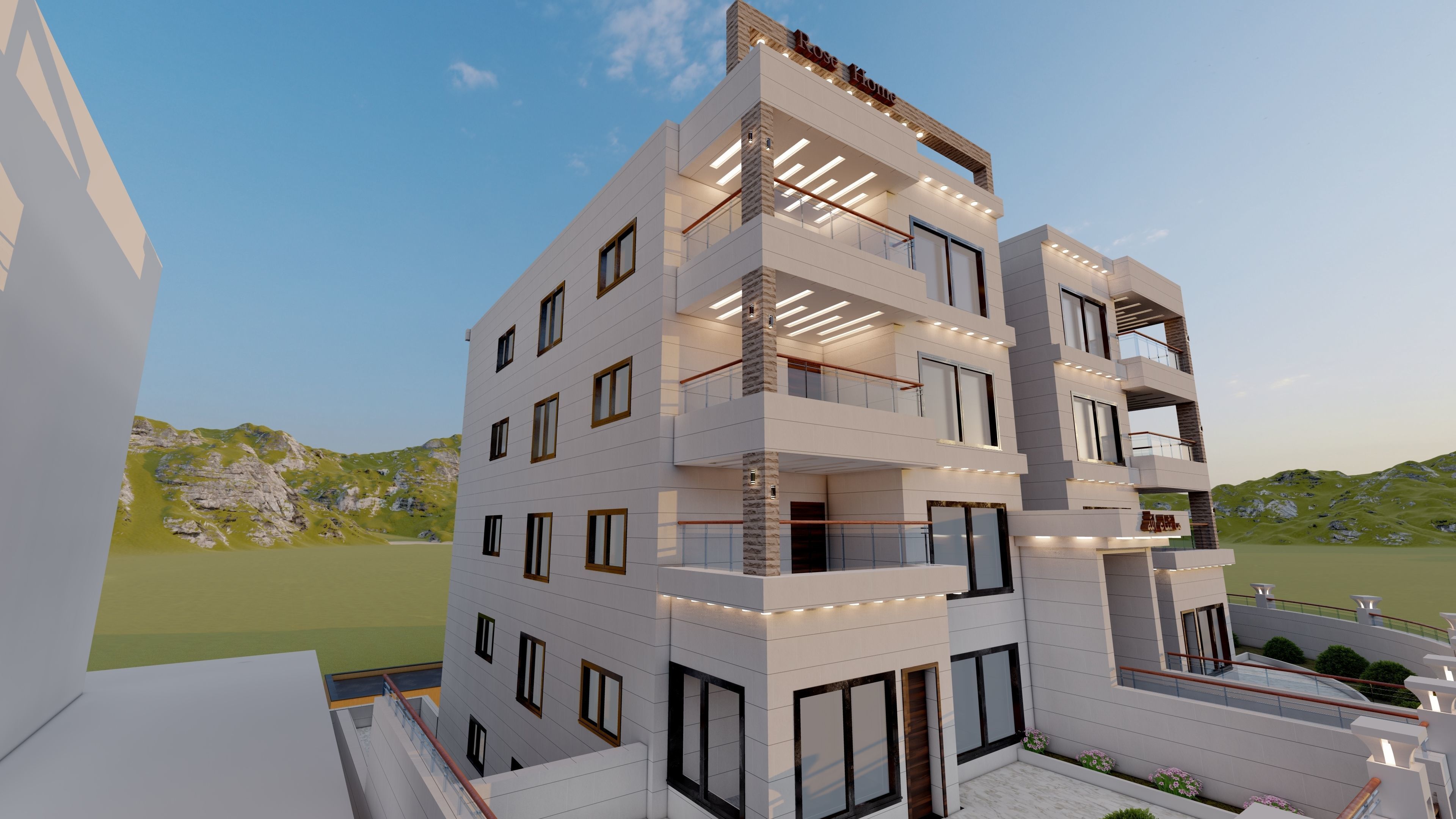 1 unit of housing complex free 3D model | CGTrader