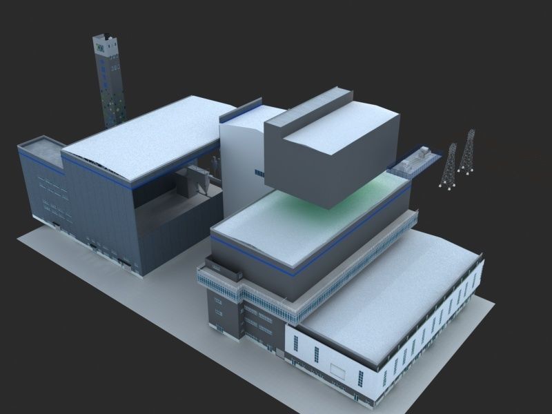 Waste burning power generation 3D model | CGTrader
