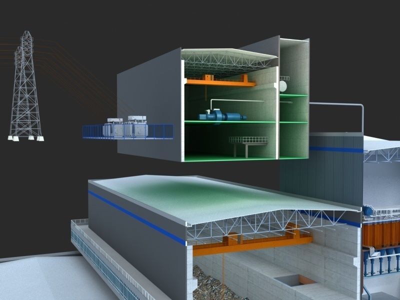 Waste burning power generation 3D model | CGTrader