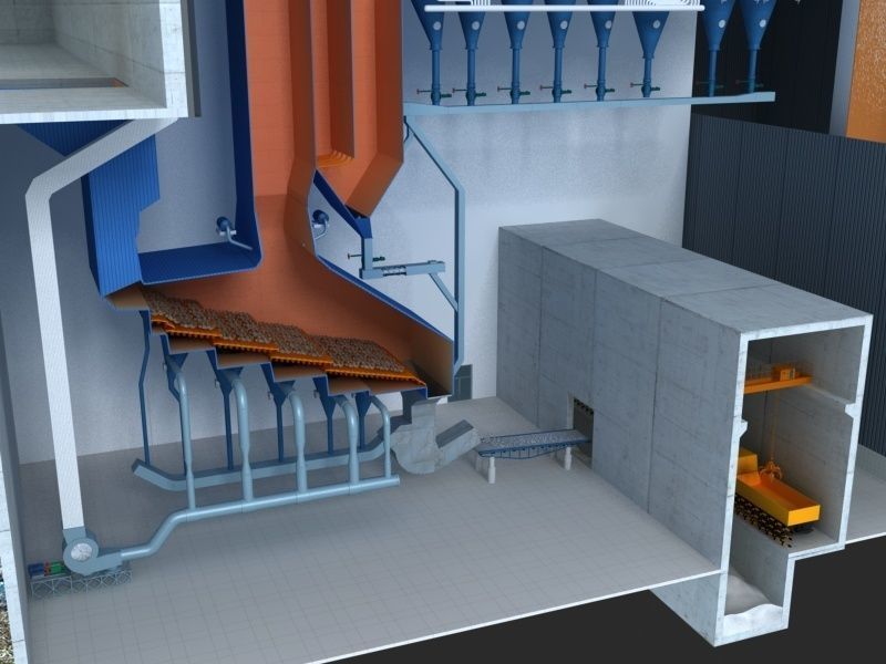 Waste burning power generation 3D model | CGTrader
