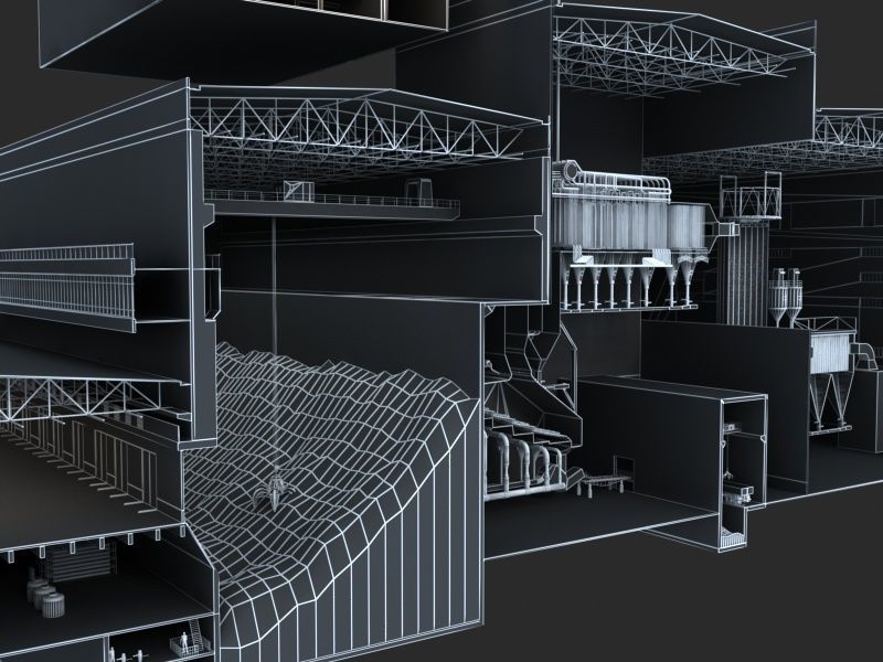 Waste burning power generation 3D model | CGTrader