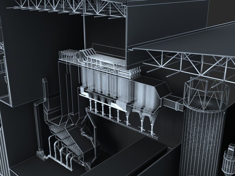 Waste burning power generation 3D model | CGTrader