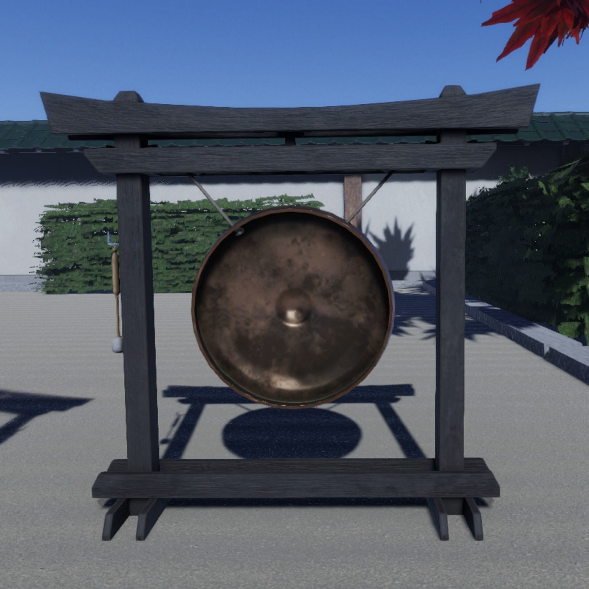 3D model Asian Japanese Gong 2 in 1 Bronze low poly VR AR VR / AR / low ...