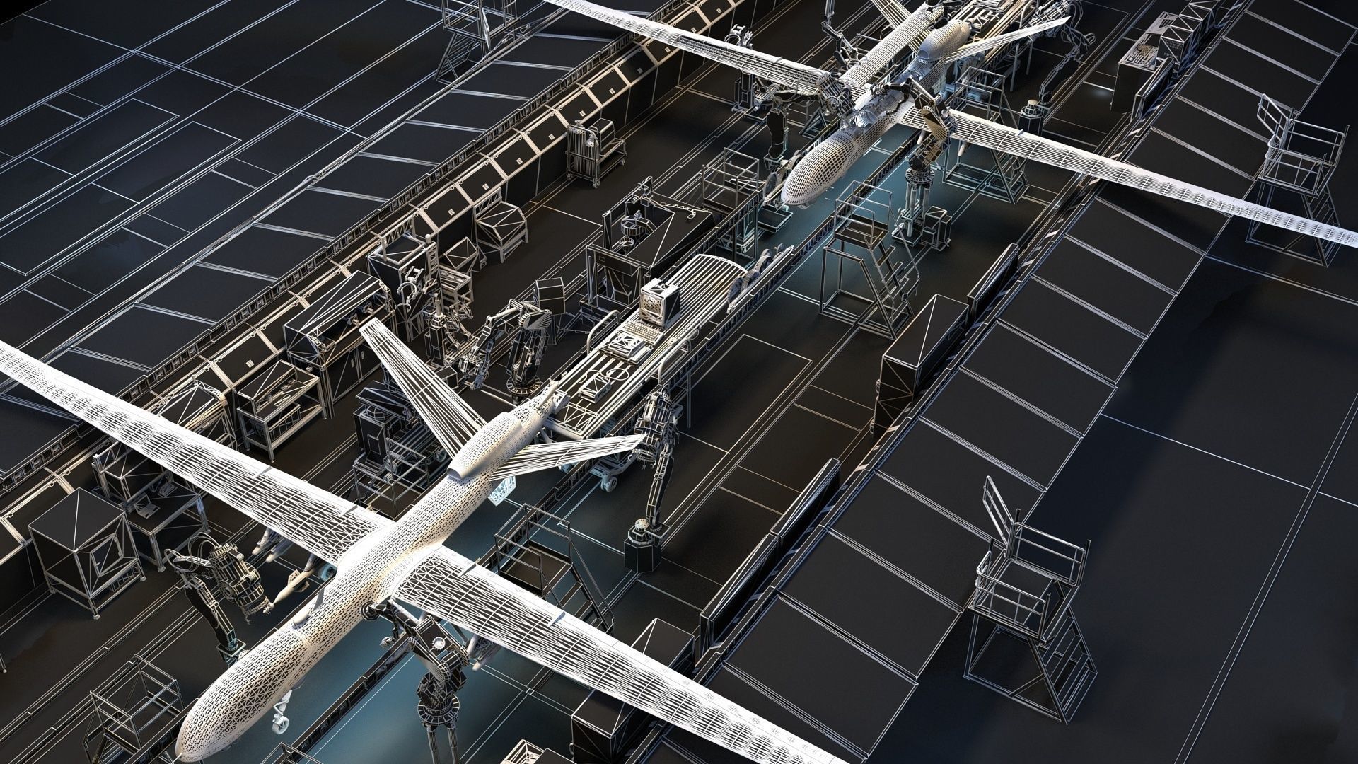 Aircraft manufacturing 3D model | CGTrader