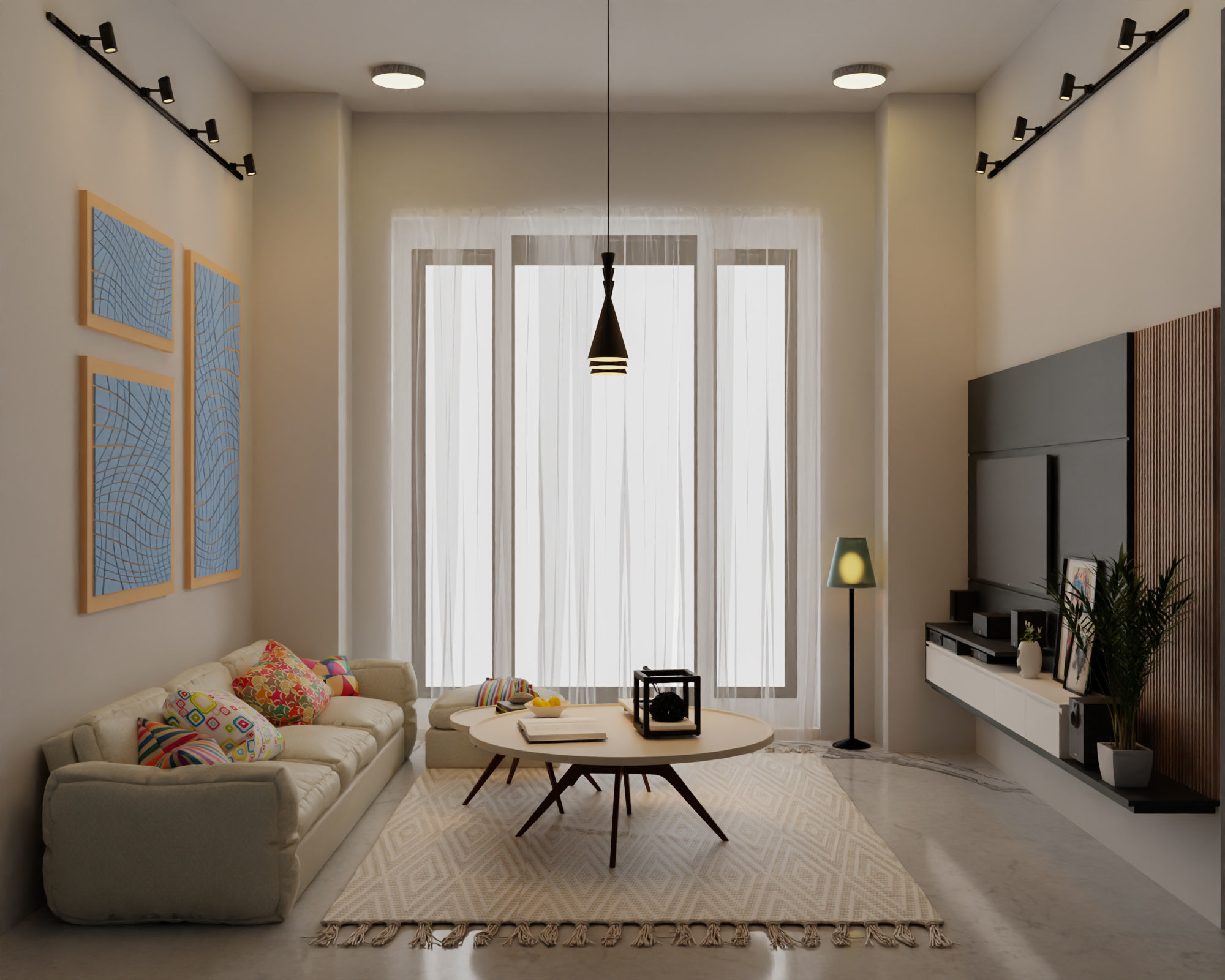 3D model INTERIOR DESIGN I LIVING ROOM VR / AR / low-poly | CGTrader