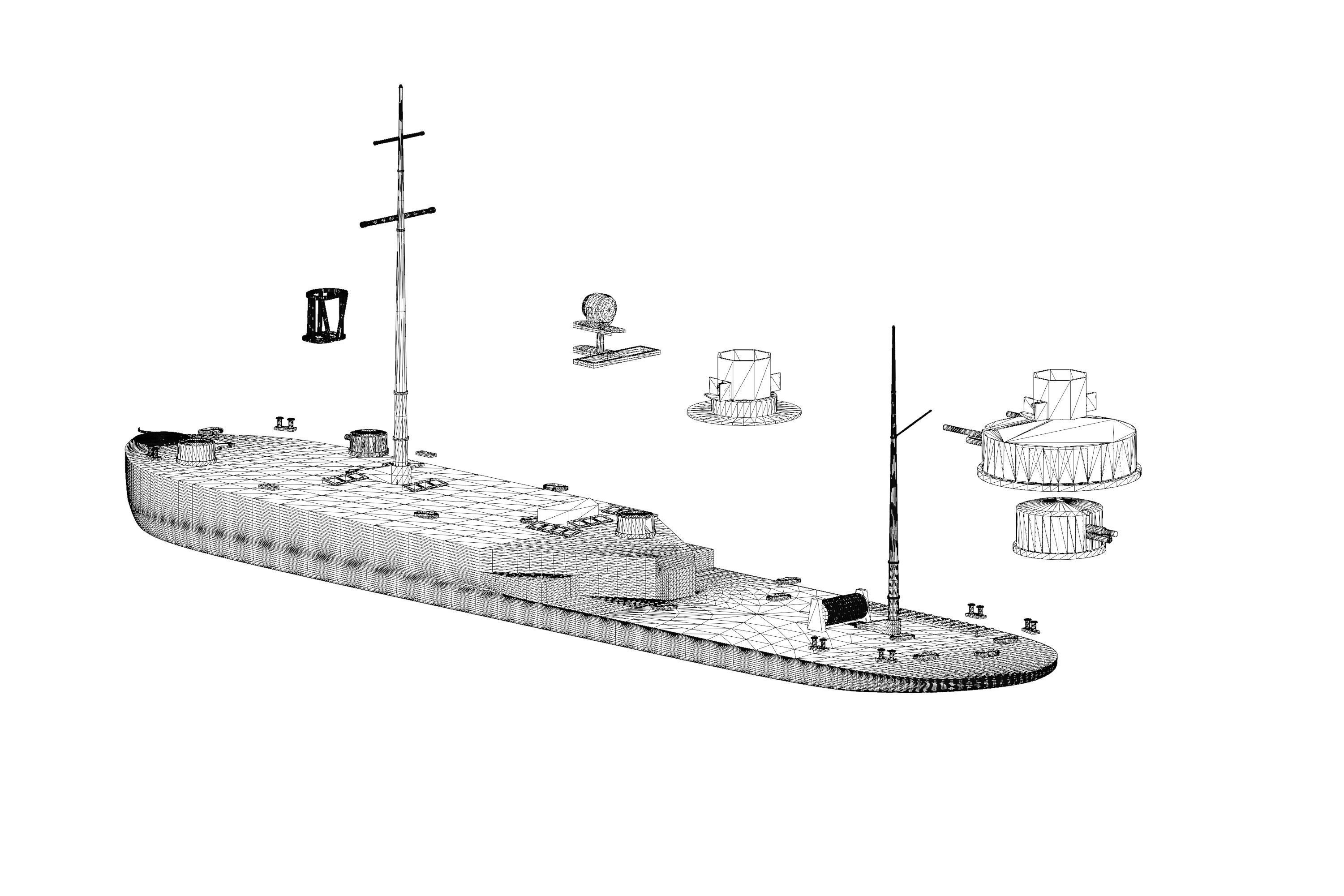 ORP Krakow Polish River Monitor - 3d print 3D model 3D printable | CGTrader
