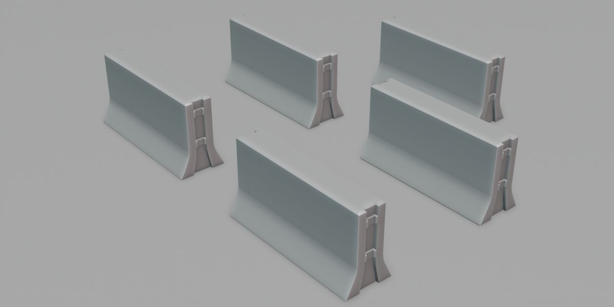 3D model Concrete Blocker VR / AR / low-poly | CGTrader