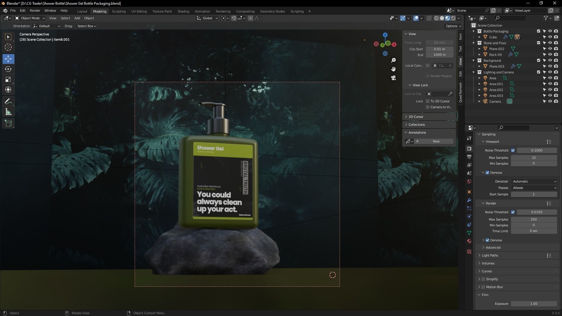 Luxury Shower Gel Bottle Packaging 3D model | CGTrader