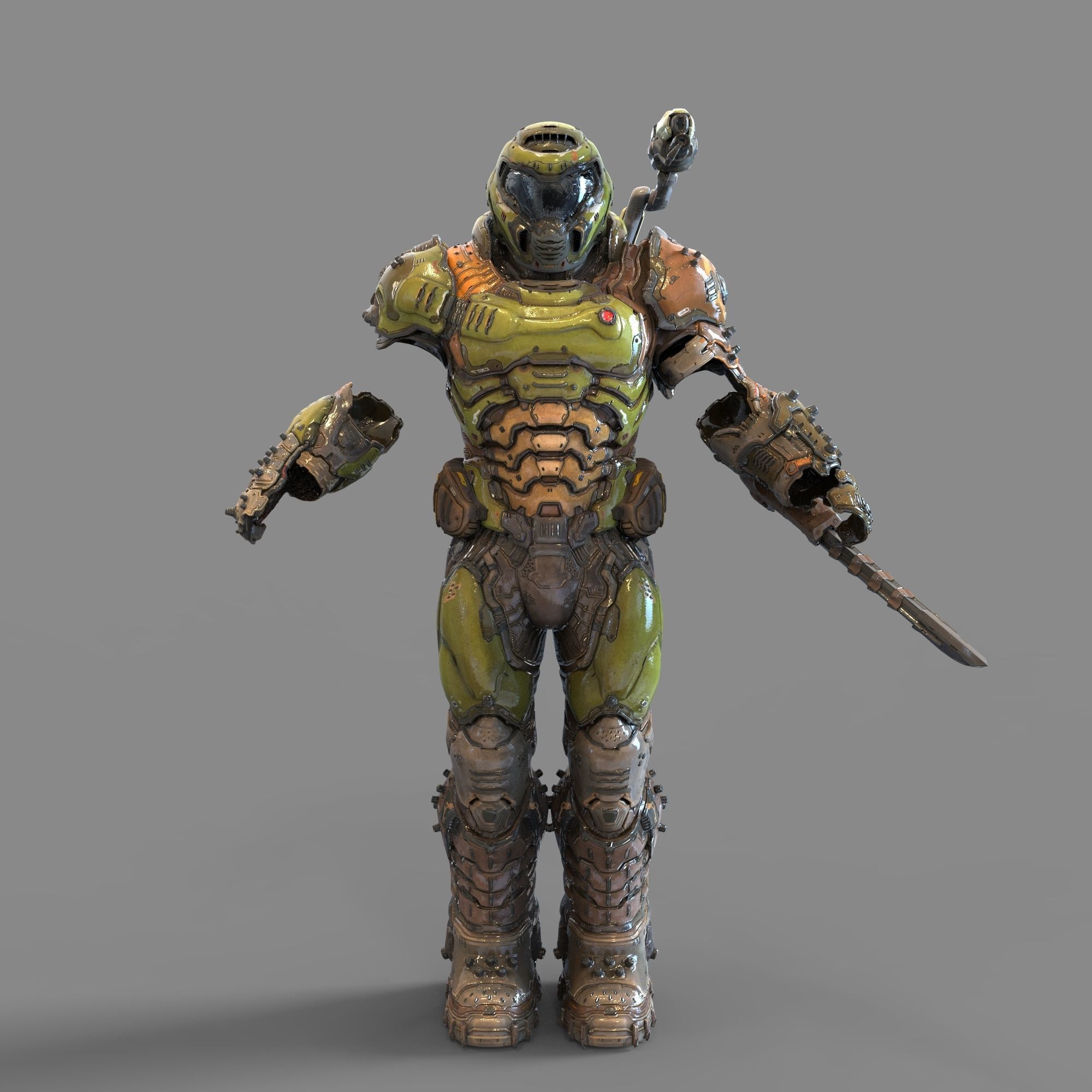 Doom Eternal Slayer Full Body Wearable Armor With Accesories 3D Model Doom Eternal Slayer Full Body Wearable Armor With Accesories 3D Model