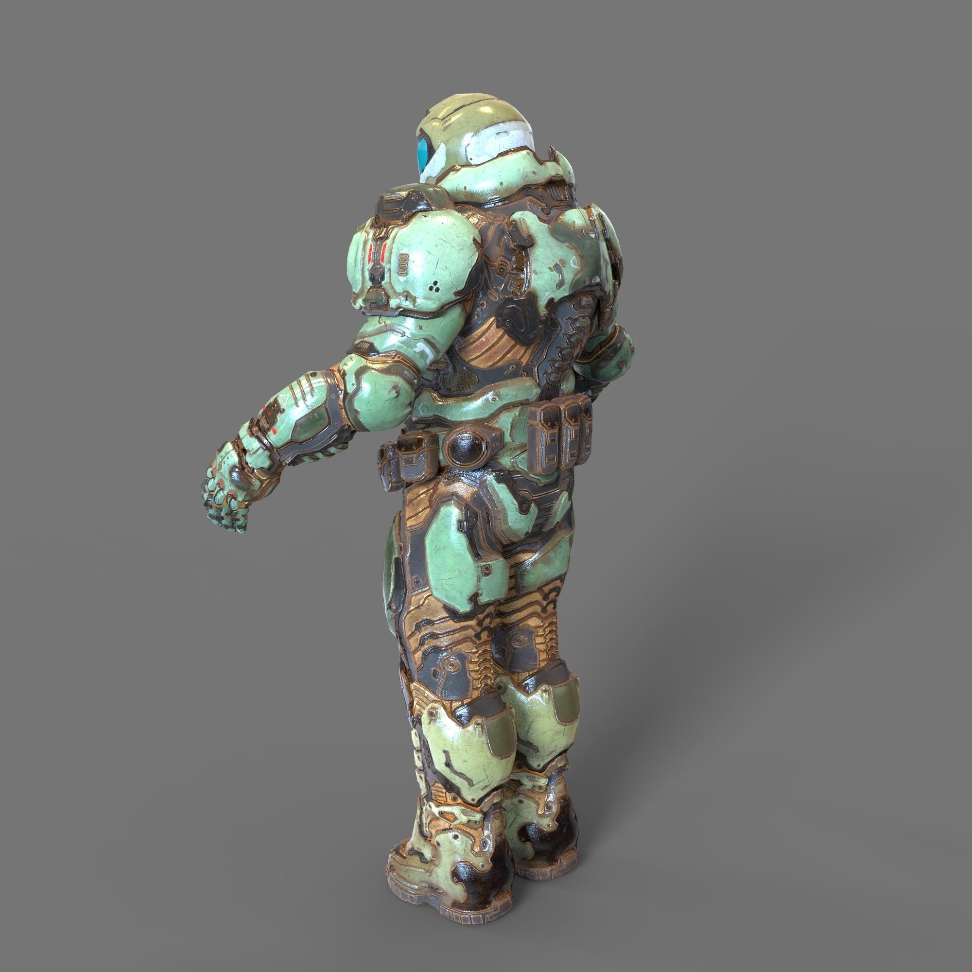 Doom Slayer 2016 Full Body Armor with Helmet and Shotgun 3D model 3D ...