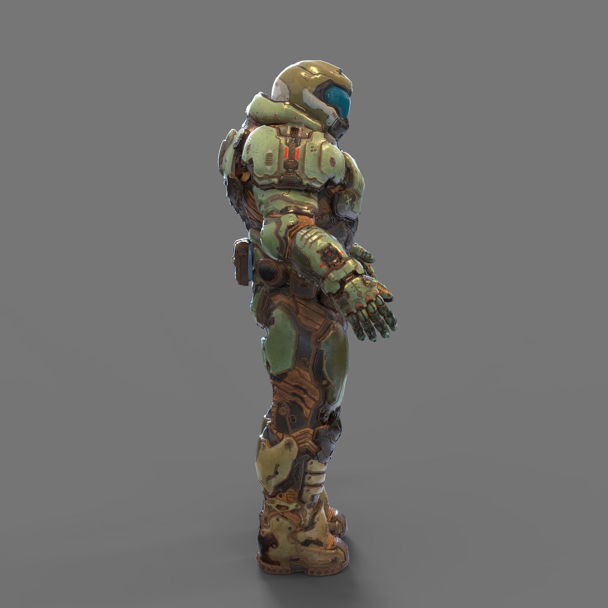 Doom Slayer 2016 Full Body Armor with Helmet and Shotgun 3D model 3D ...