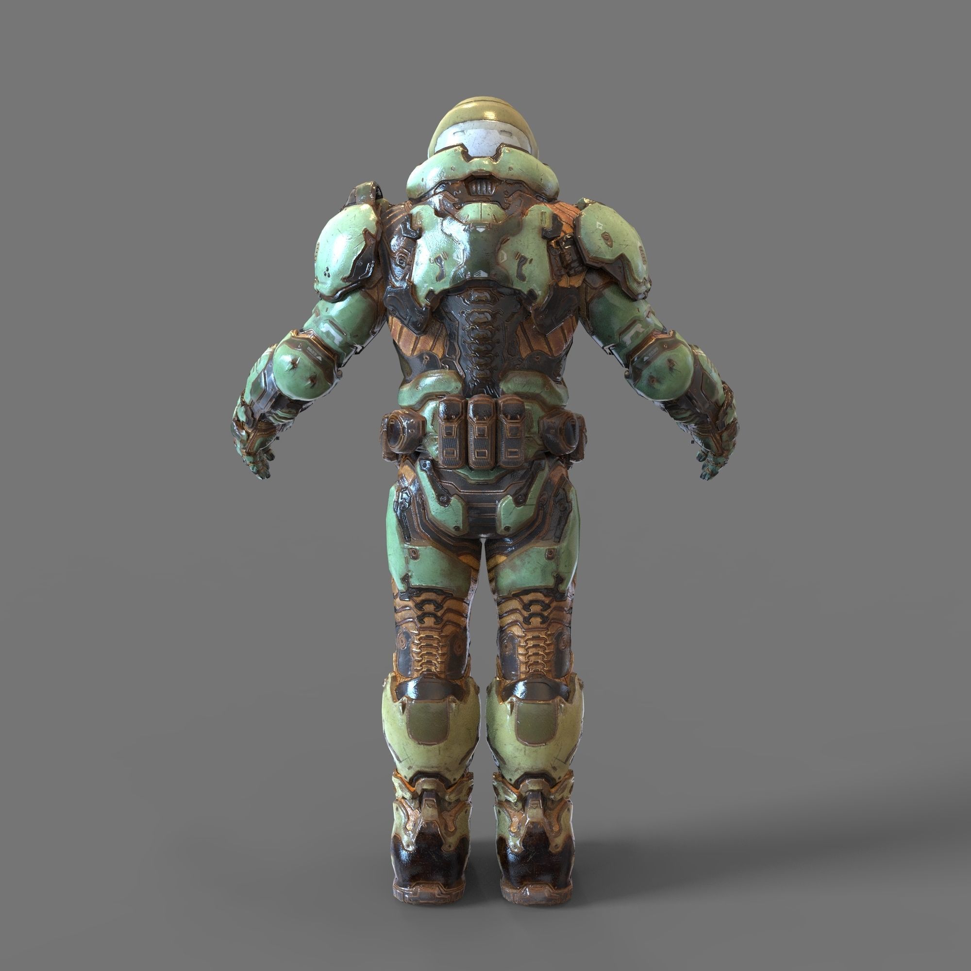 Doom Slayer 2016 Full Body Armor with Helmet and Shotgun 3D model 3D ...