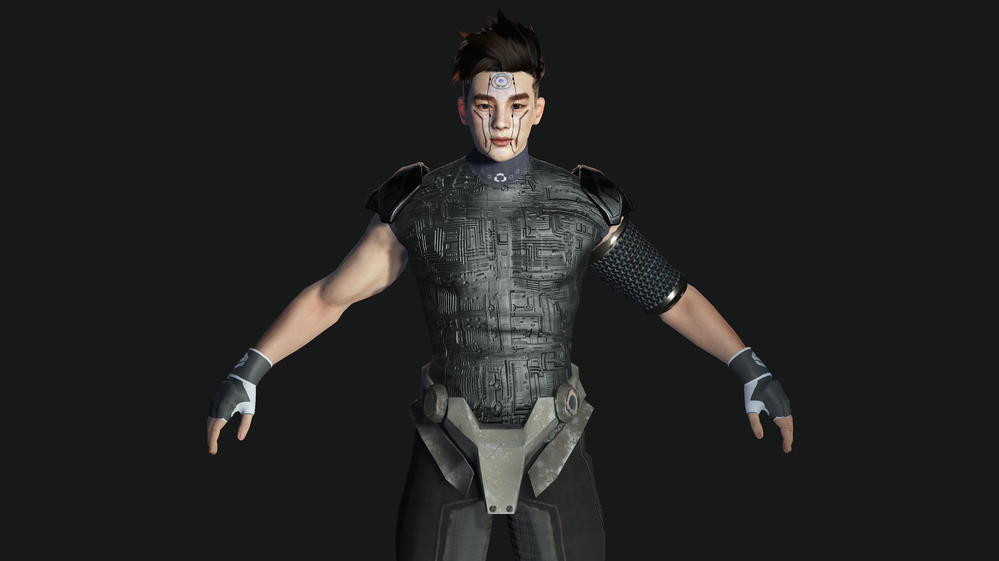 3D model AAA 3D Cyborg Futuristic Male - Game Ready Realistic Character ...