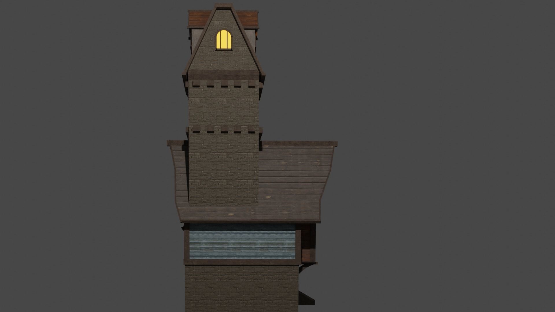 Medieval House Wood and Bricks Tower House Exterior 3D model rigged | CGTrader
