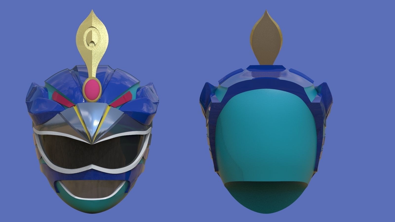Power Ranger Wild Force Peacock Helmet 3D model 3D printable | CGTrader