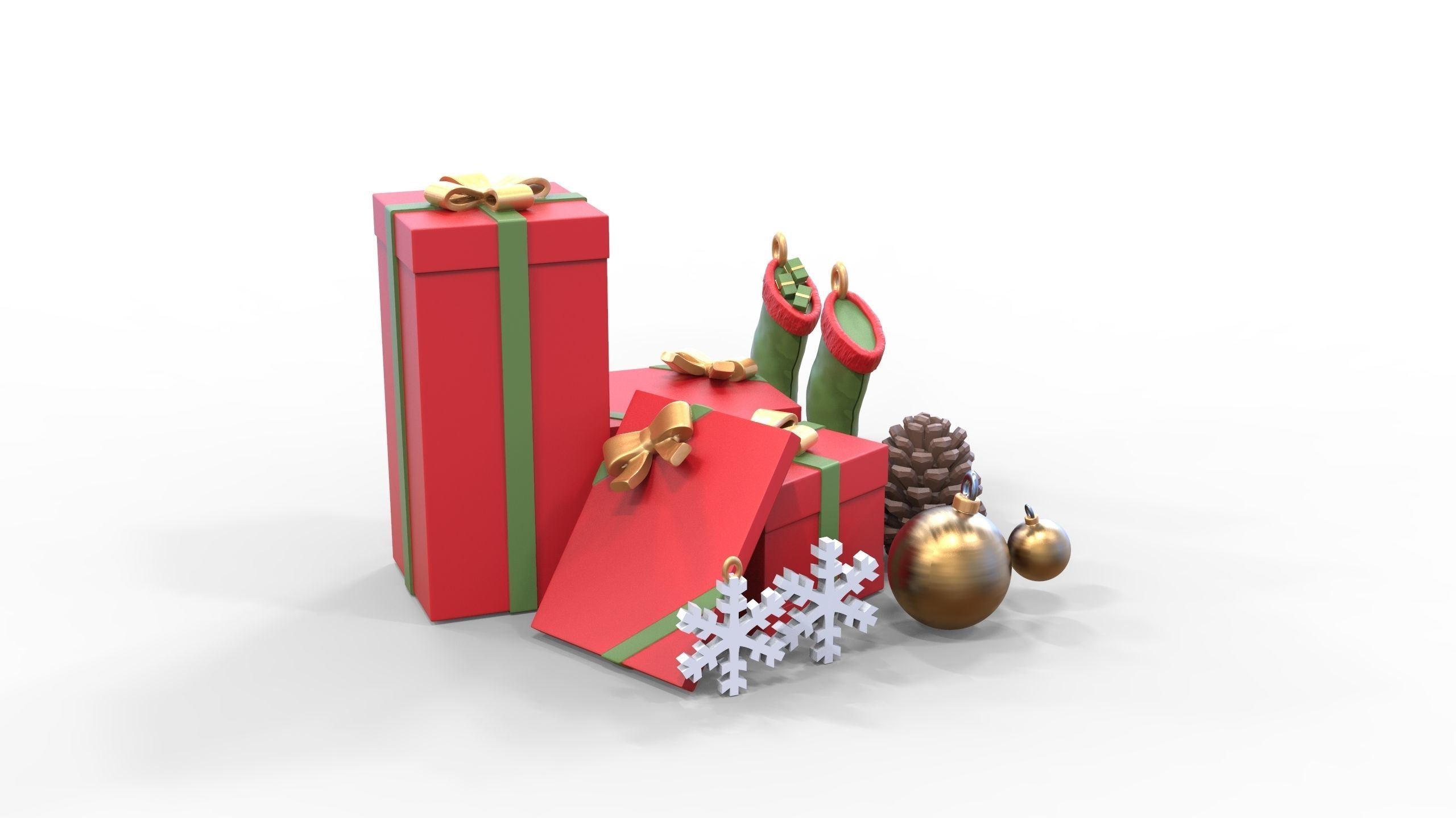 Christmas Collection 3 Santa Claus Christmas tree stuff 3D model 3D ...