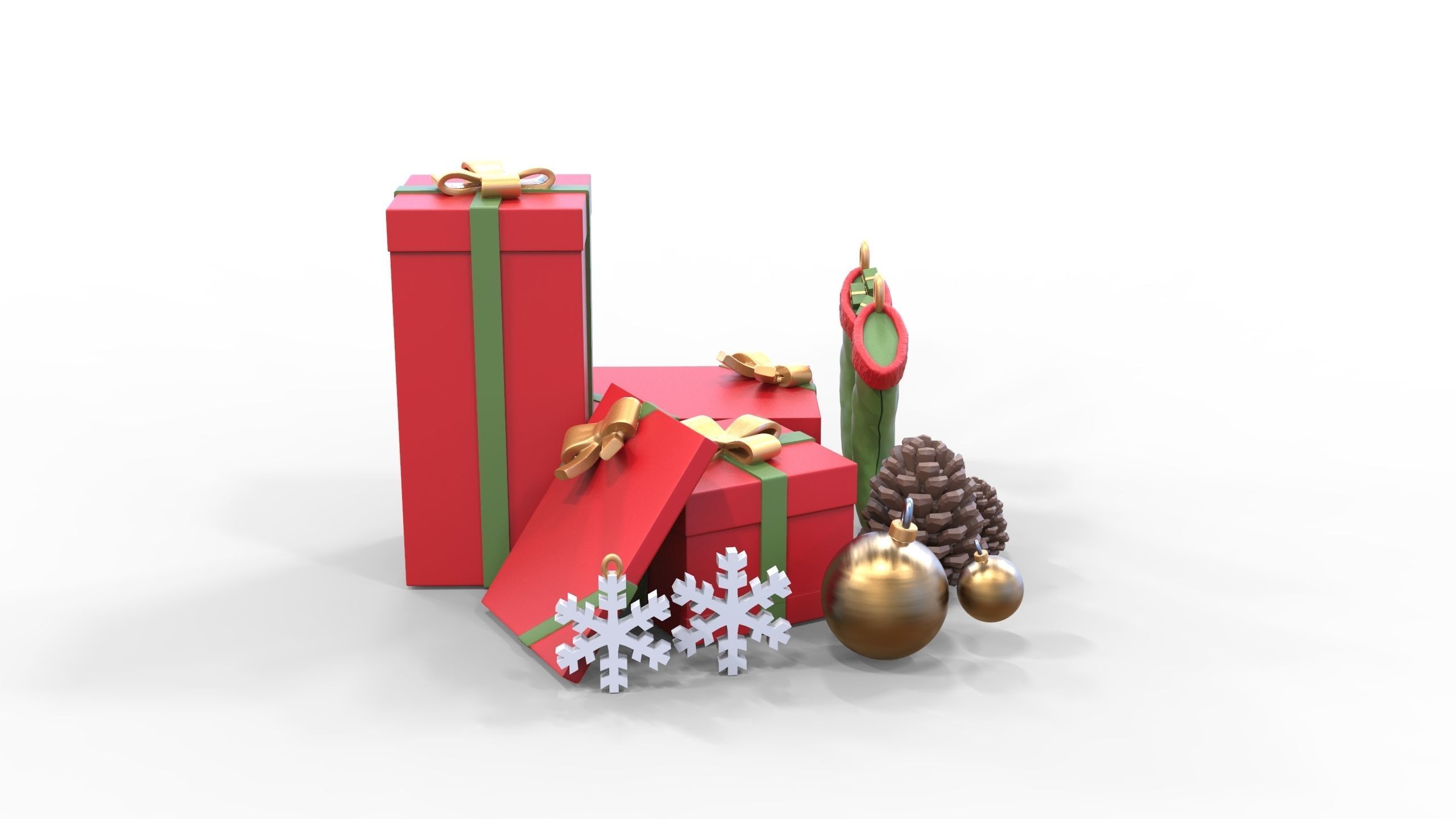 Christmas Collection 3 Santa Claus Christmas tree stuff 3D model 3D ...
