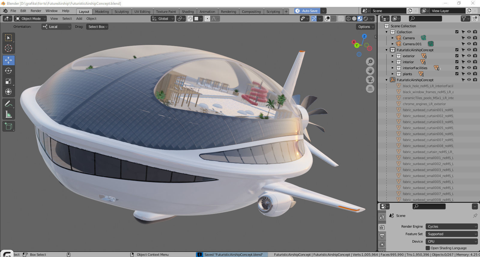 Futuristic Airship Concept 3D model | CGTrader