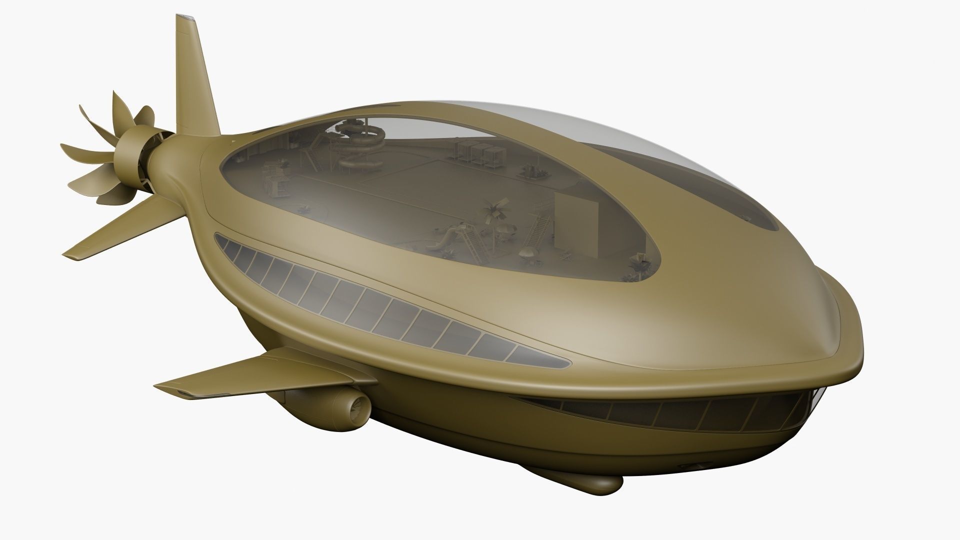 Futuristic Airship Concept 3D model | CGTrader