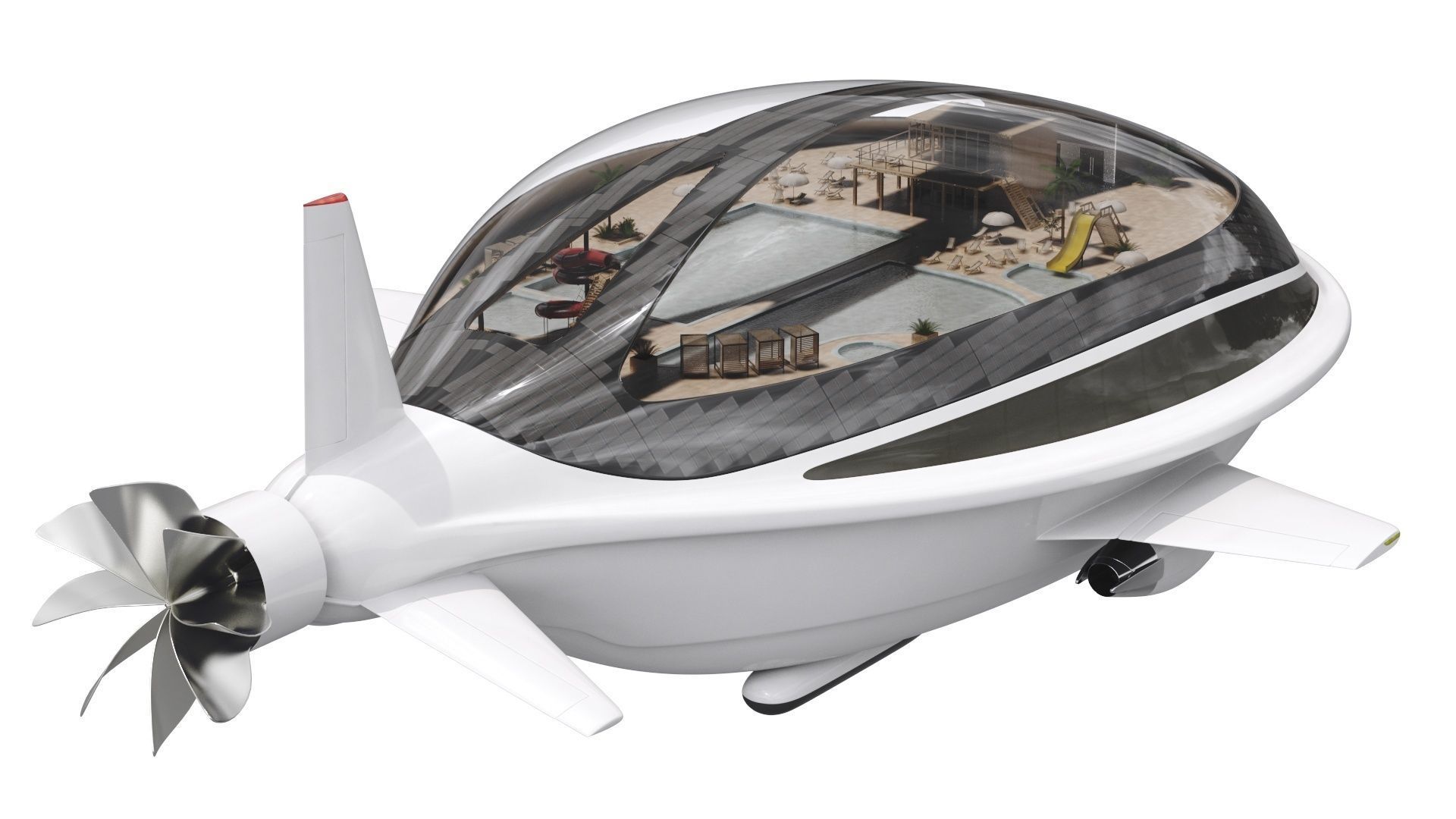 Futuristic Airship Concept 3D model | CGTrader