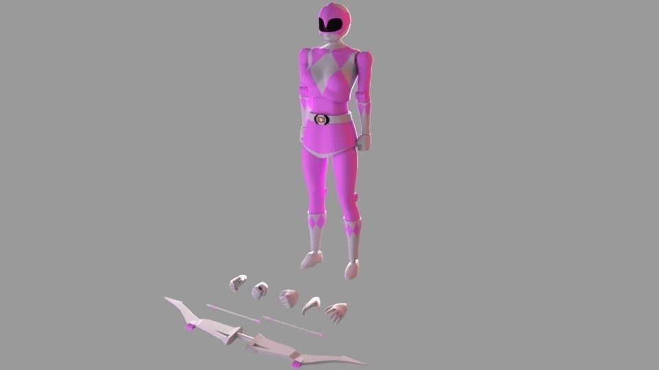 Super rangers Pink ranger Action figure 3D model 3D printable | CGTrader