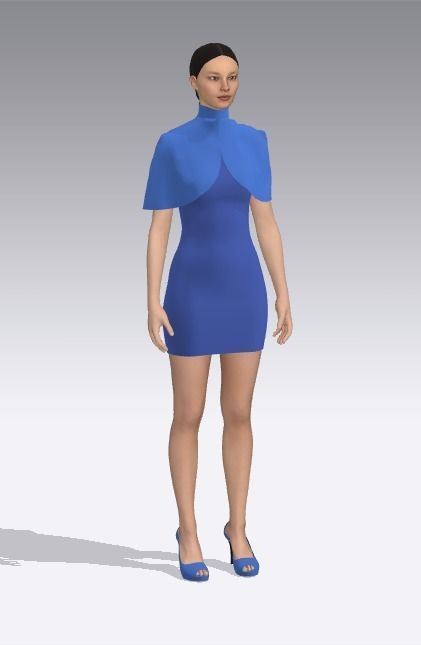 VIOLET DRESS AND CUP DETAIL LOOK 3D model | CGTrader