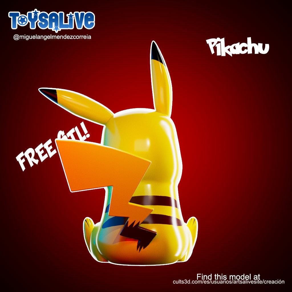 Pikachu Free stl free 3D model | CGTrader