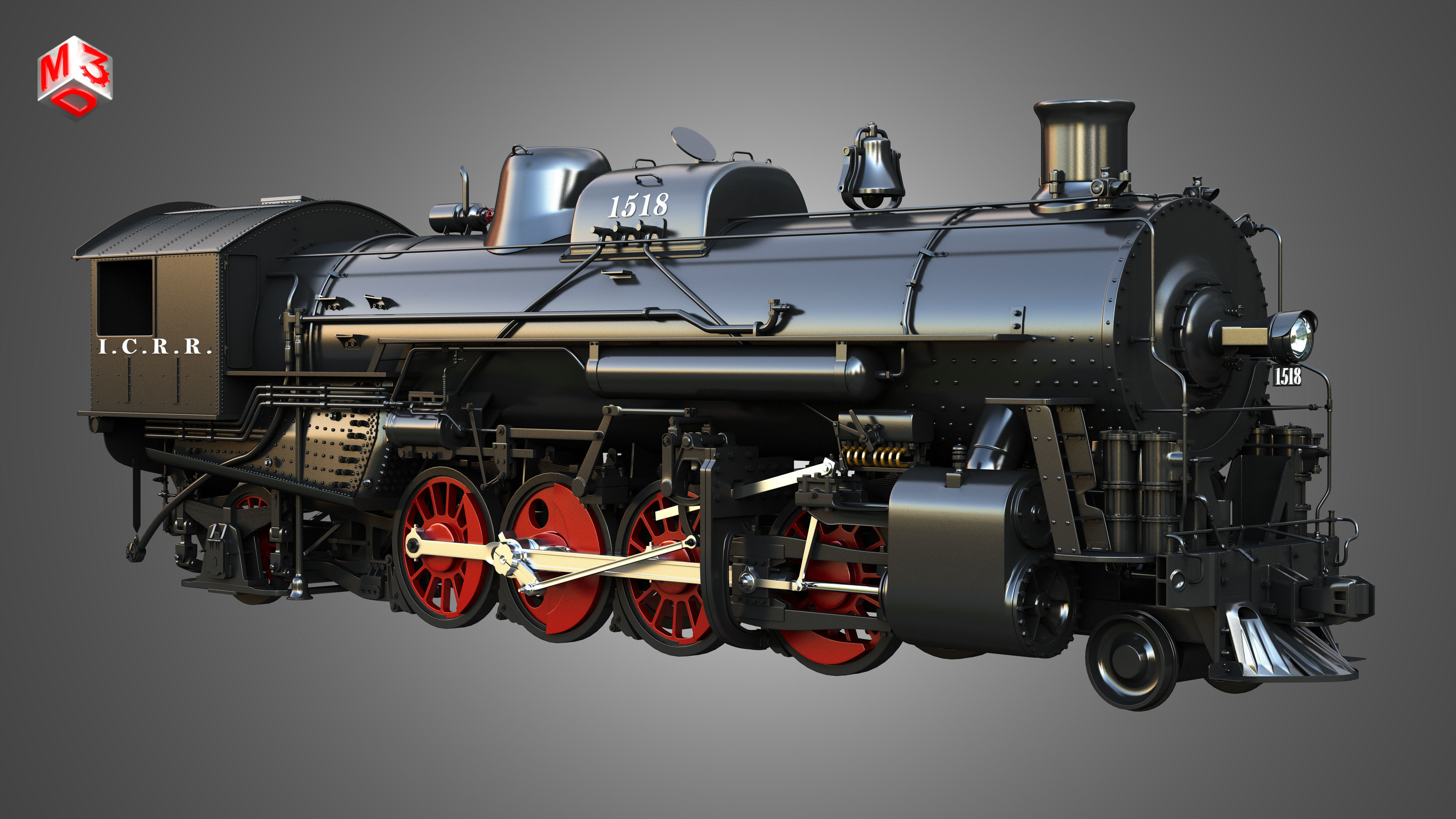 ICRR 1518 - Steam Locomotive 3D model | CGTrader