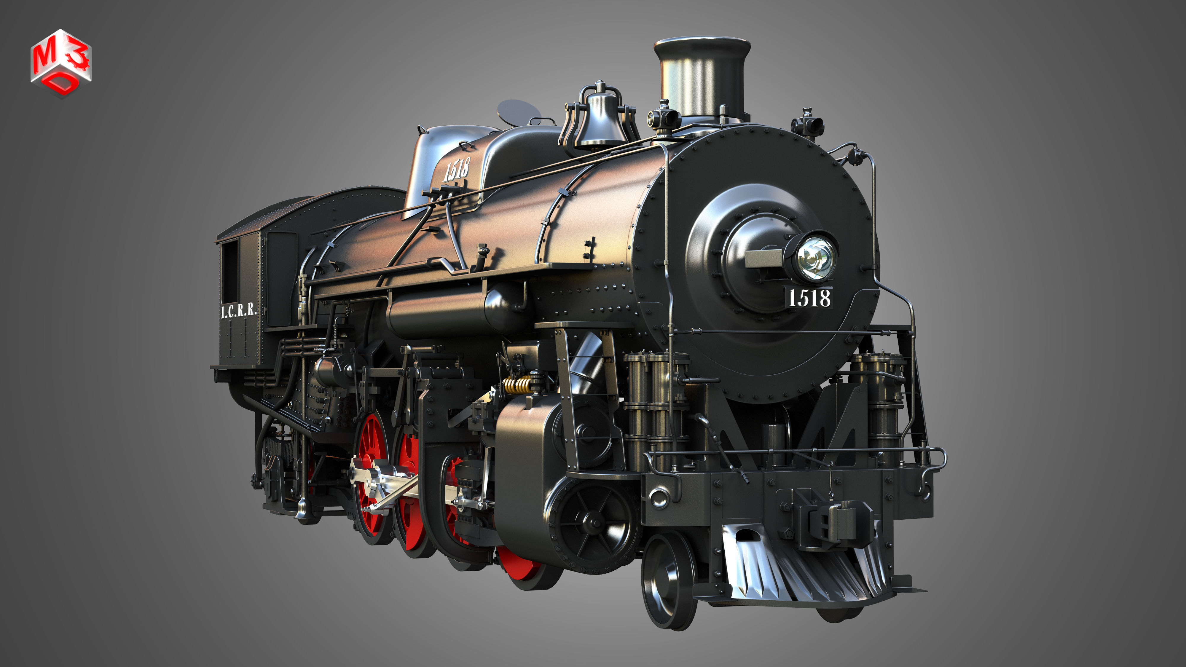 ICRR 1518 - Steam Locomotive 3D model | CGTrader