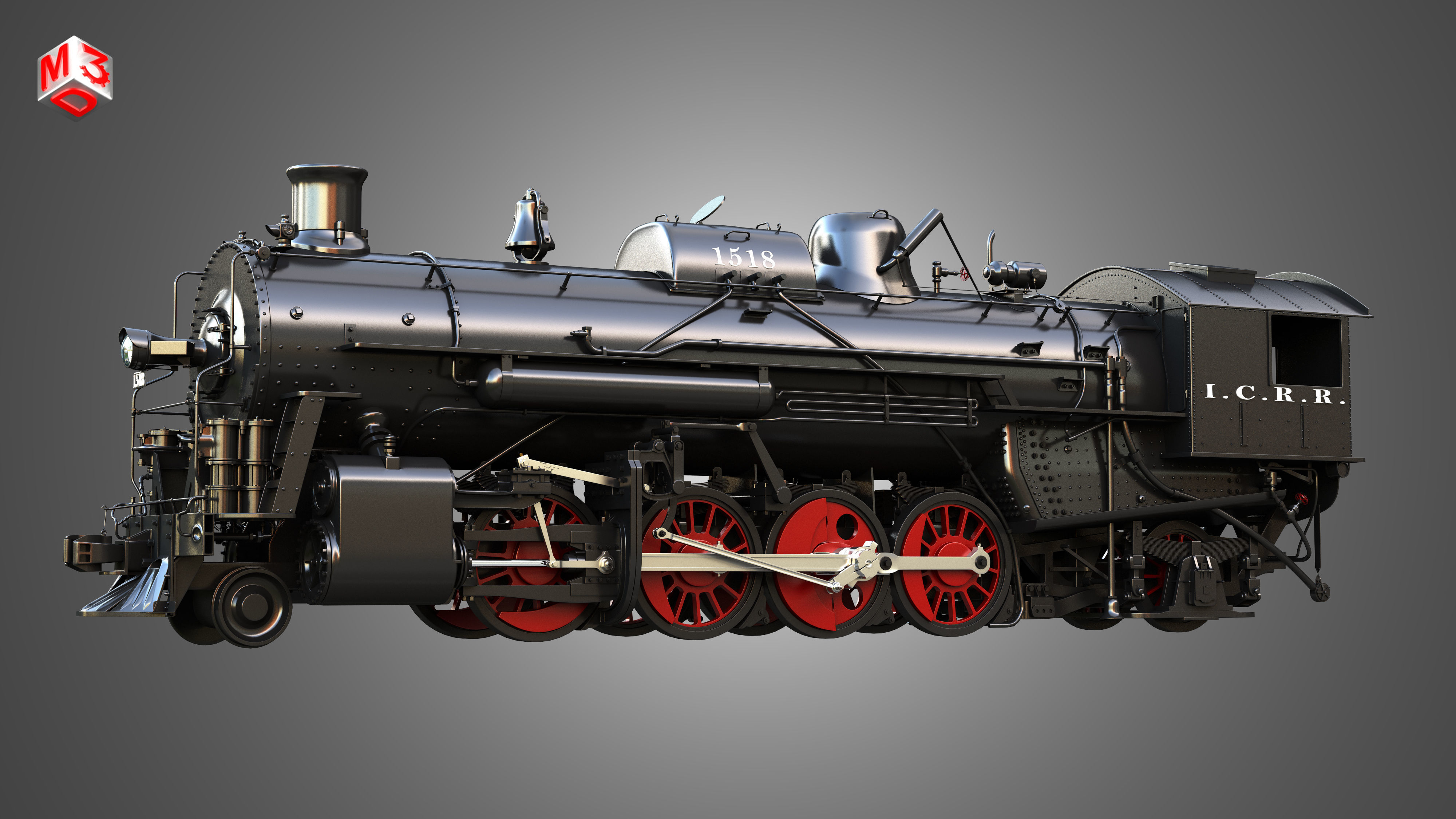 ICRR 1518 - Steam Locomotive 3D model | CGTrader