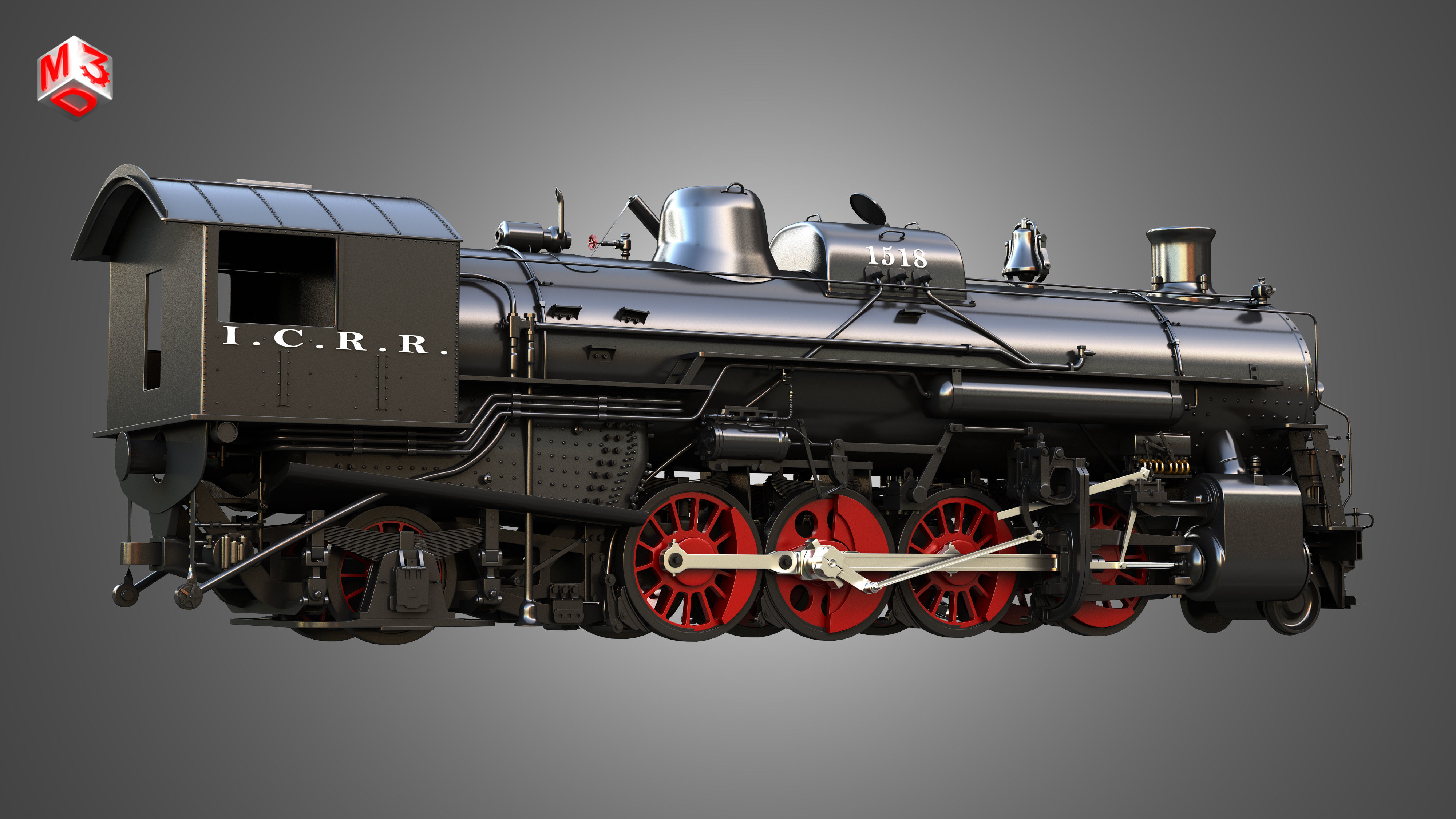 ICRR 1518 - Steam Locomotive 3D model | CGTrader