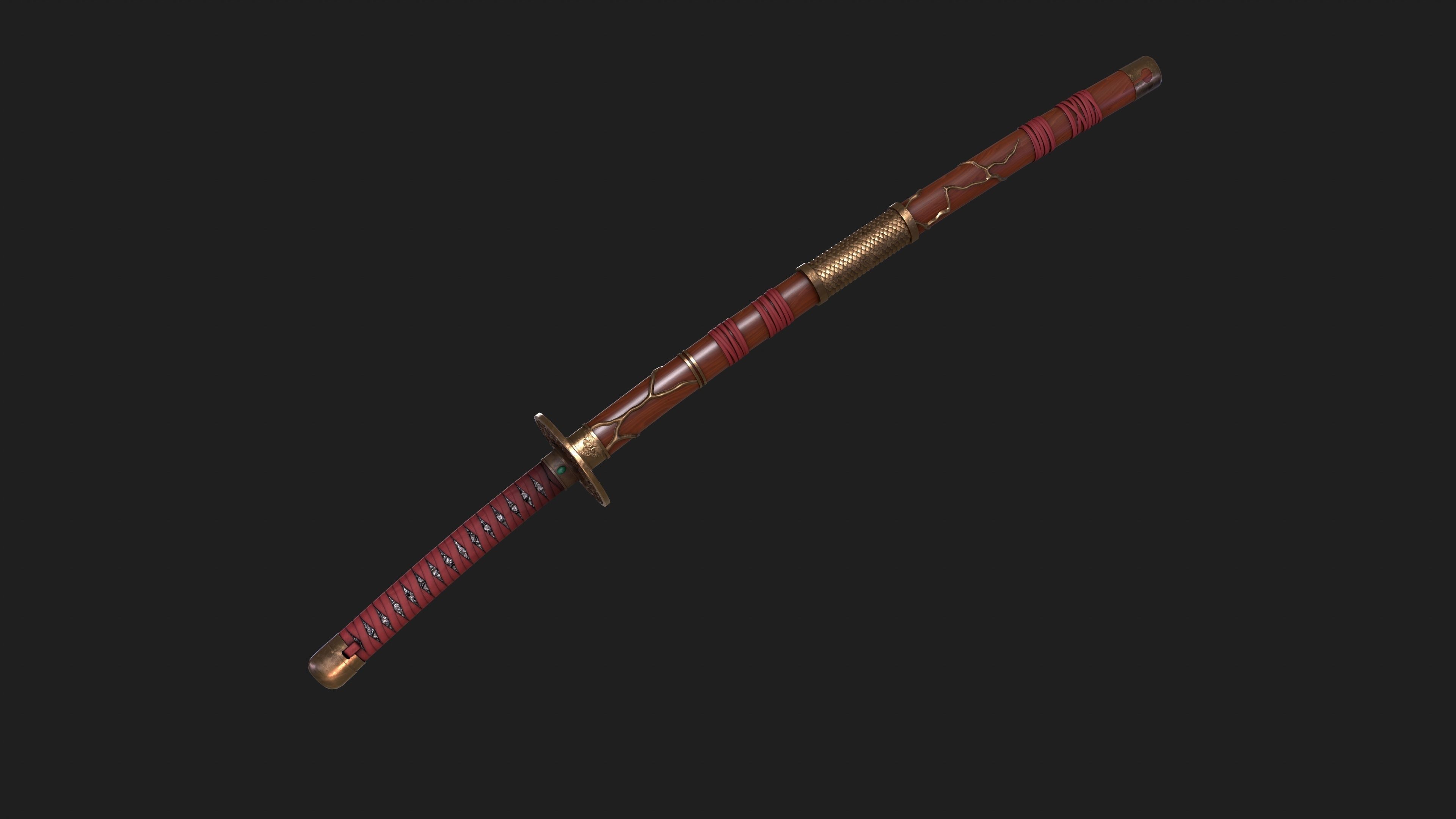 3D model Katana samurai sword VR / AR / low-poly | CGTrader