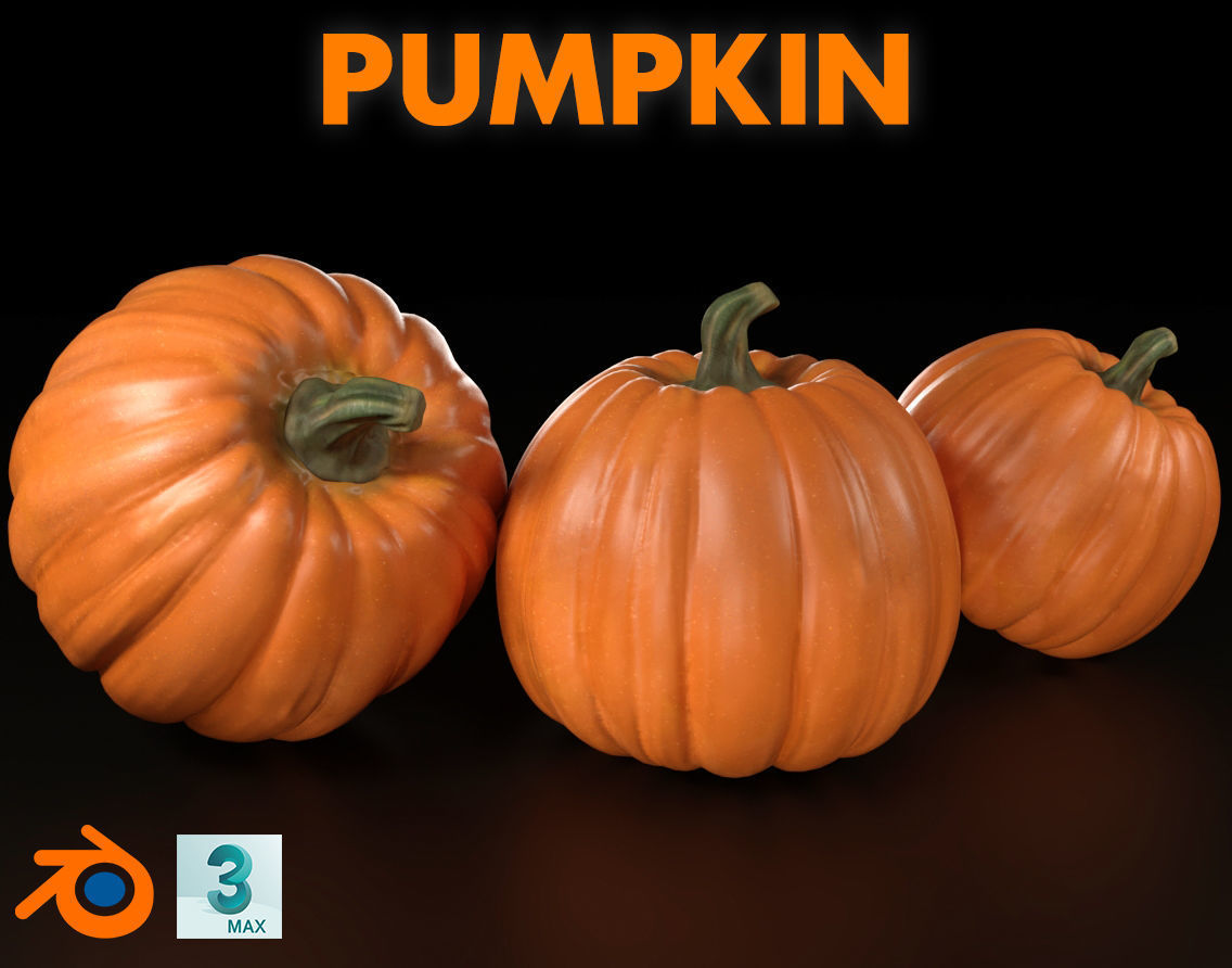 Pumpkin three pumpkins free VR / AR / low-poly 3D model | CGTrader