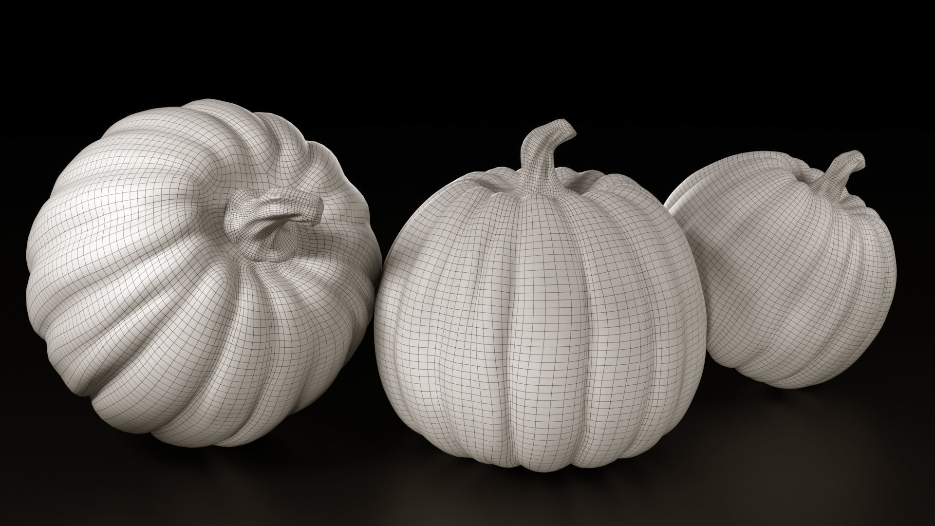 Pumpkin three pumpkins free VR / AR / low-poly 3D model | CGTrader
