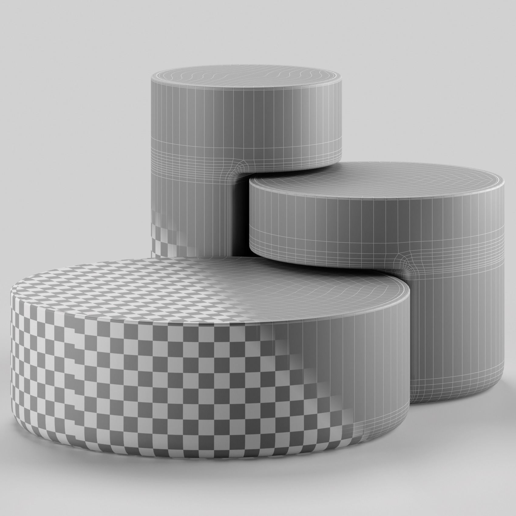 Levels Set of 3 Nesting Tables by Dan Yeffet and Lucie Koldova 3D model ...