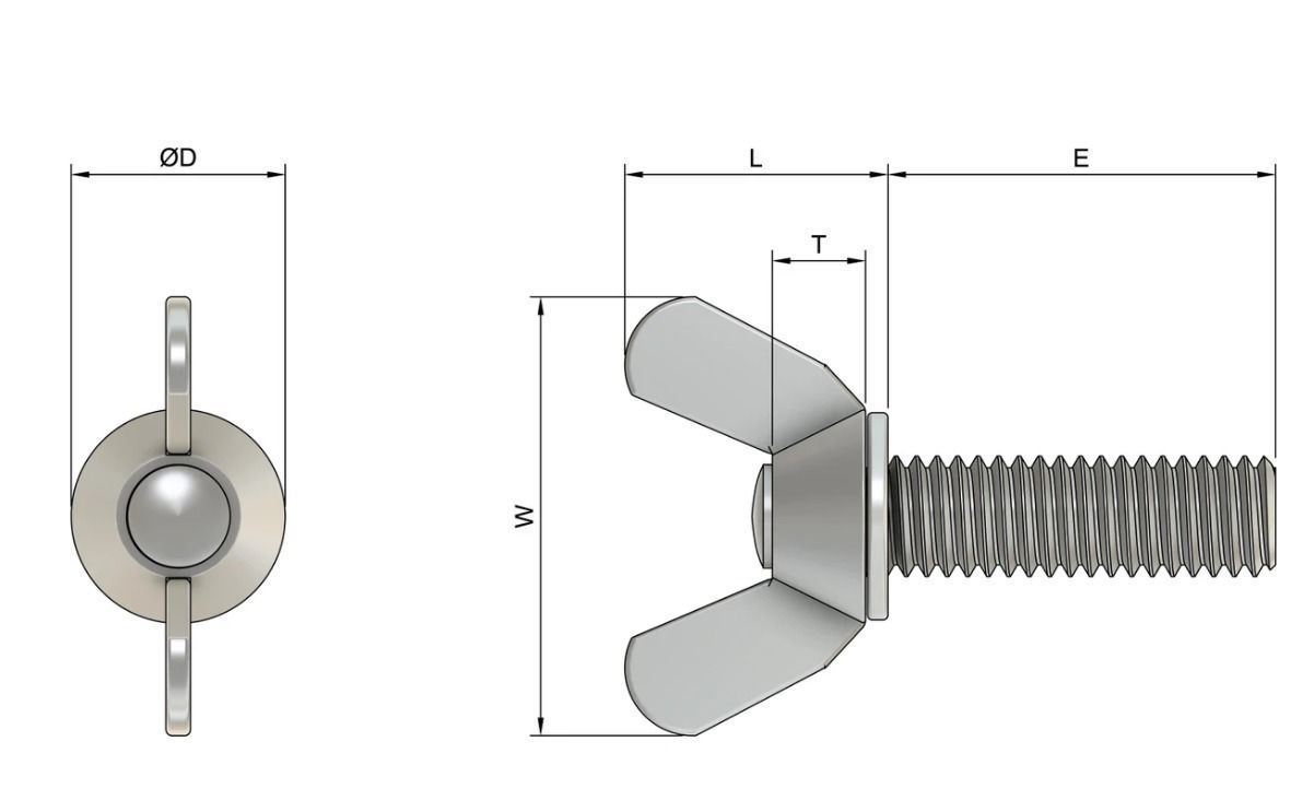 M4 x 10mm Wing Screws 3D model 3D printable | CGTrader