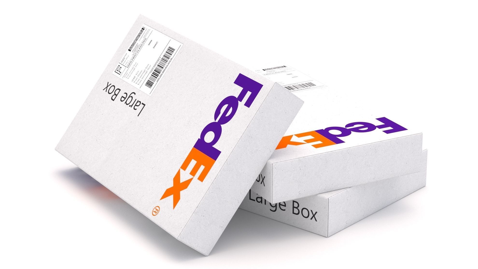 Cardboard Box Fedex 3D model | CGTrader