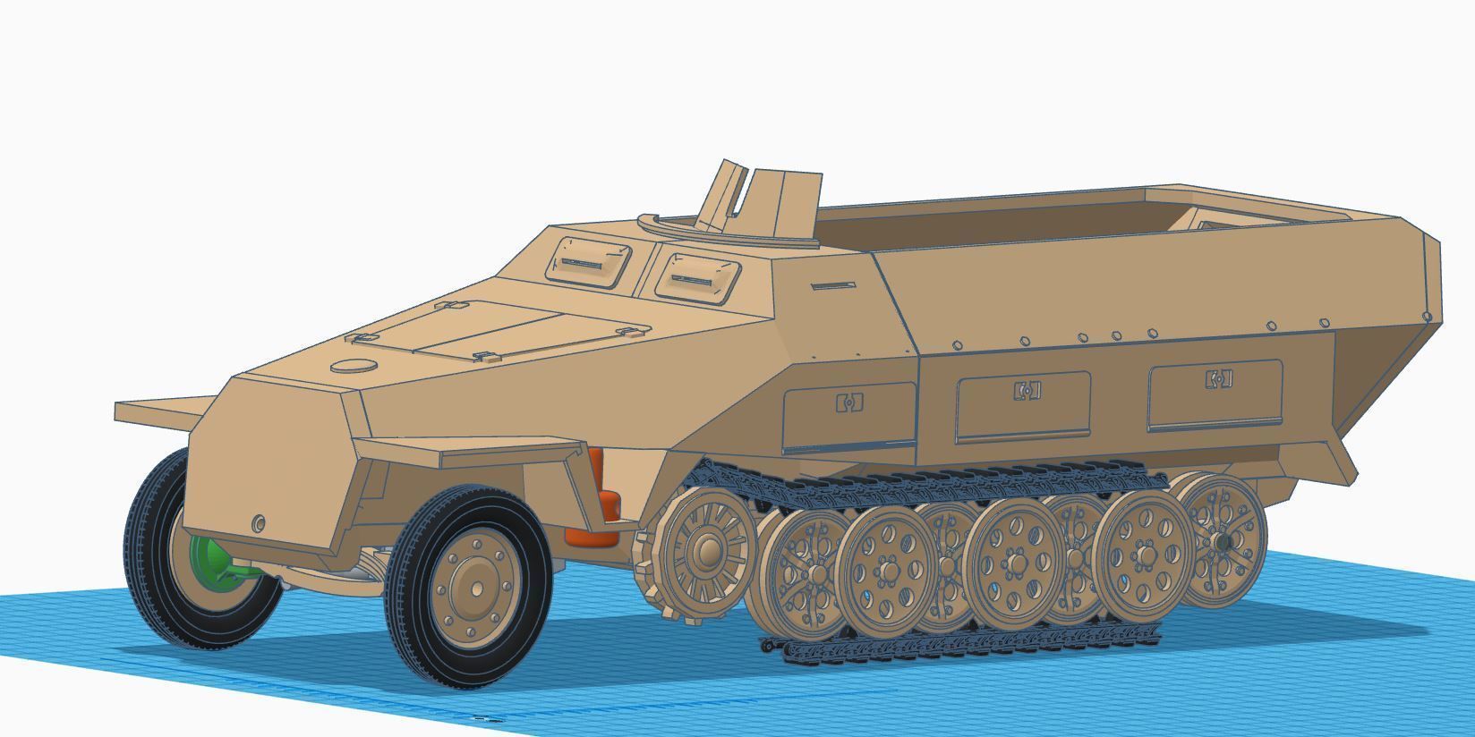 SdKfz 251 Ausf D 1to16 RC Halftrack 3D model 3D printable | CGTrader