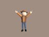3D model Cowboy - Simple Low Poly Stickman Character VR / AR / low-poly ...