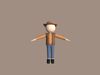 3D model Cowboy - Simple Low Poly Stickman Character VR / AR / low-poly ...