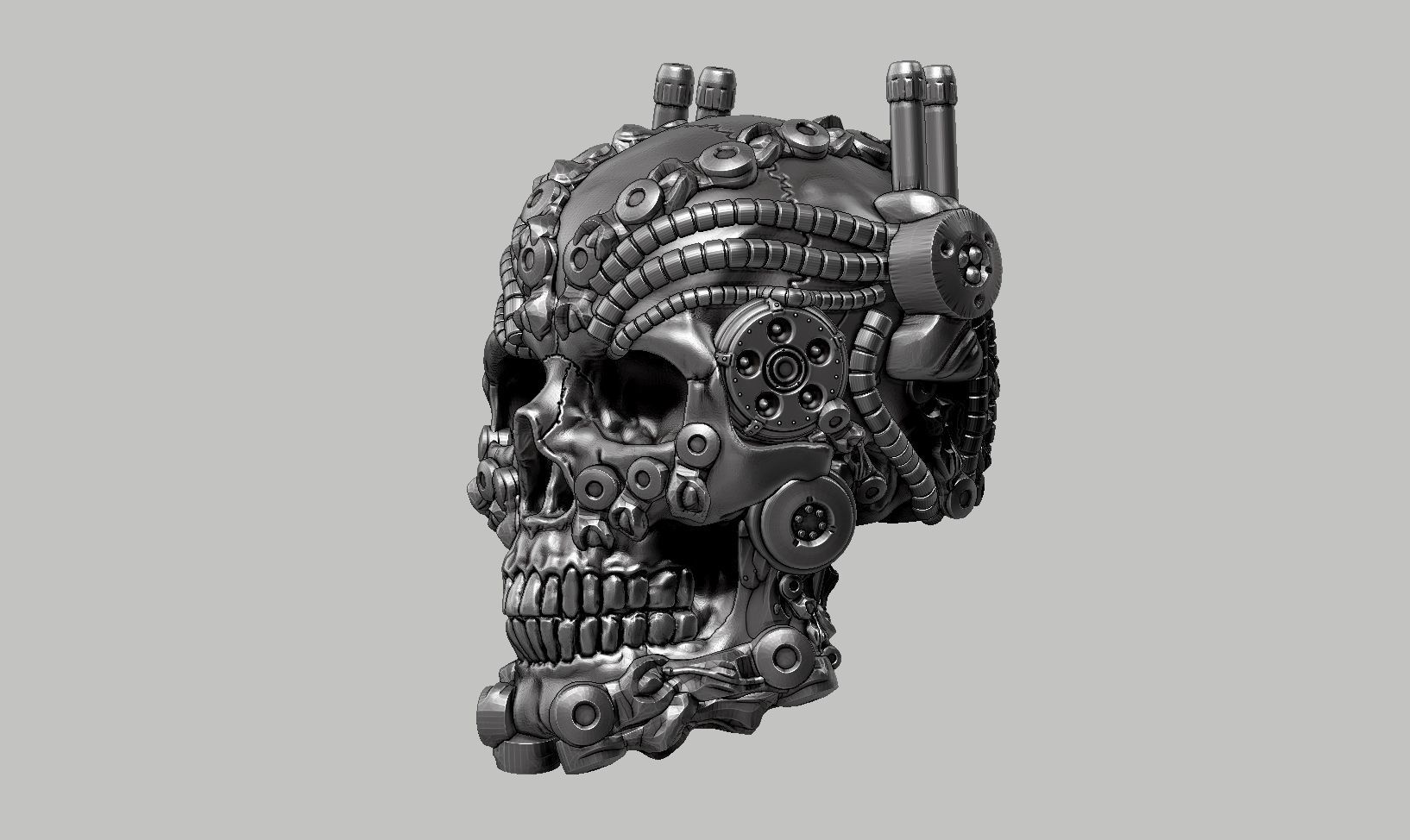 skull robot head a46 3D model 3D printable | CGTrader