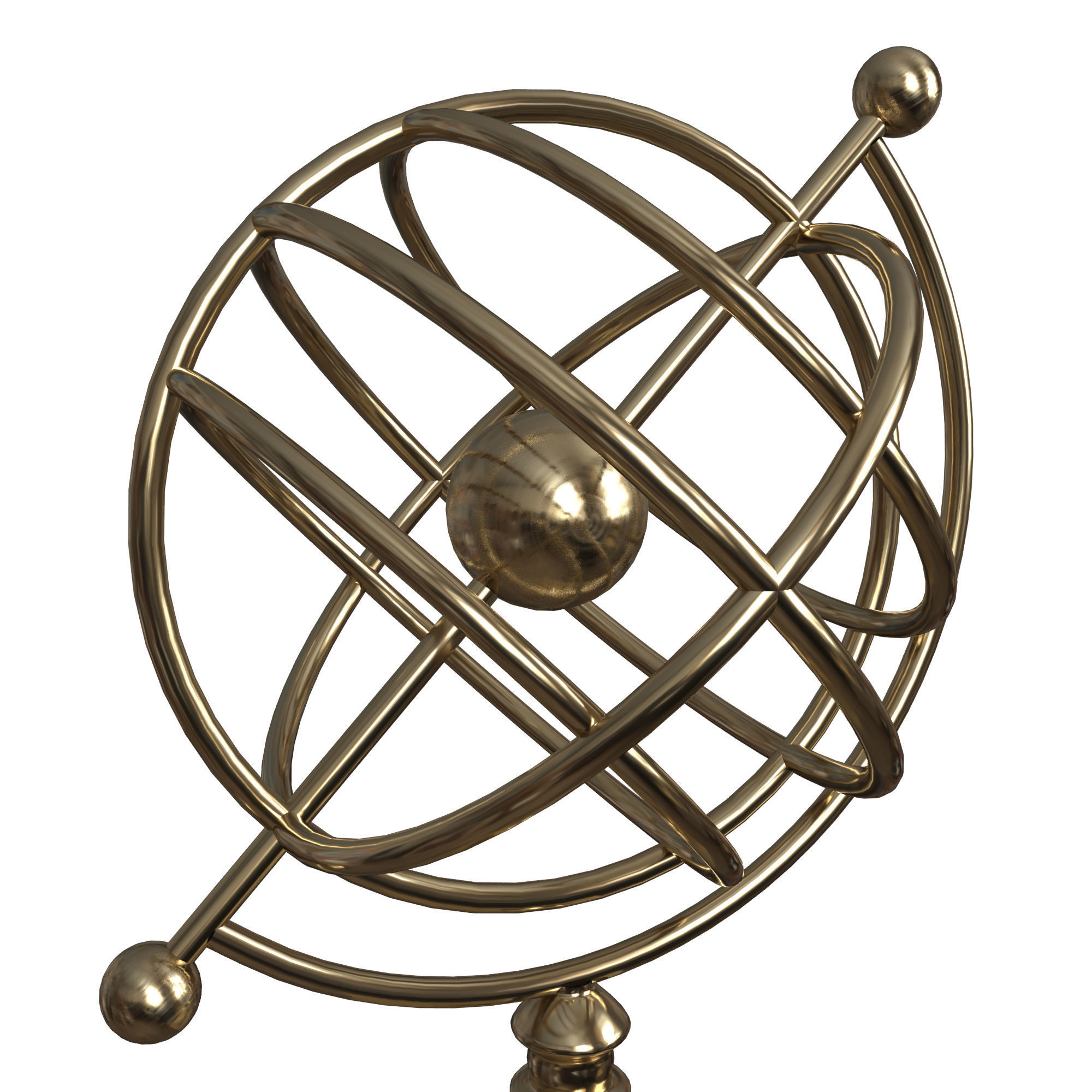 gold decorative sphere 3D model | CGTrader