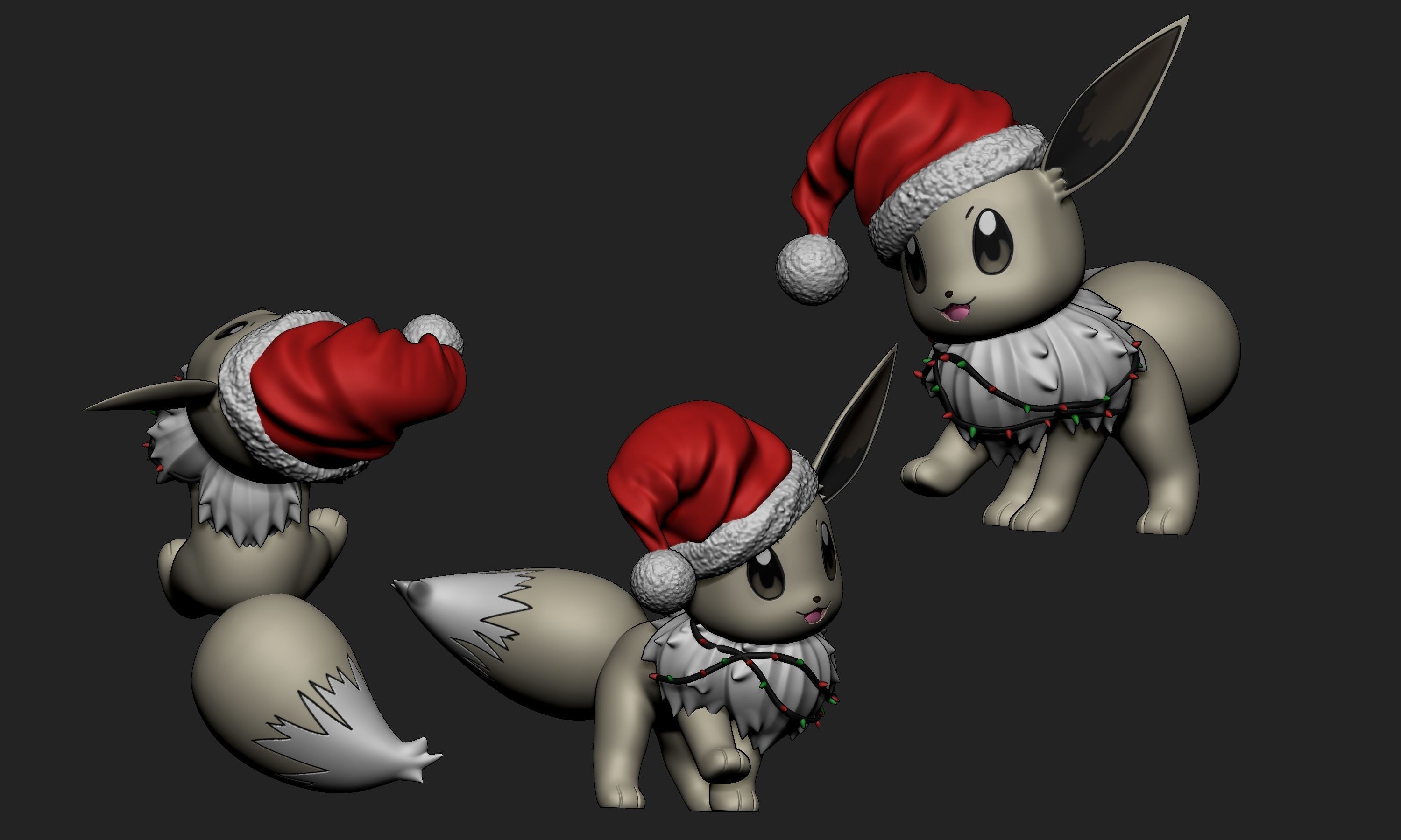 Pokemon - Eevee Christmas 3D model 3D printable | CGTrader