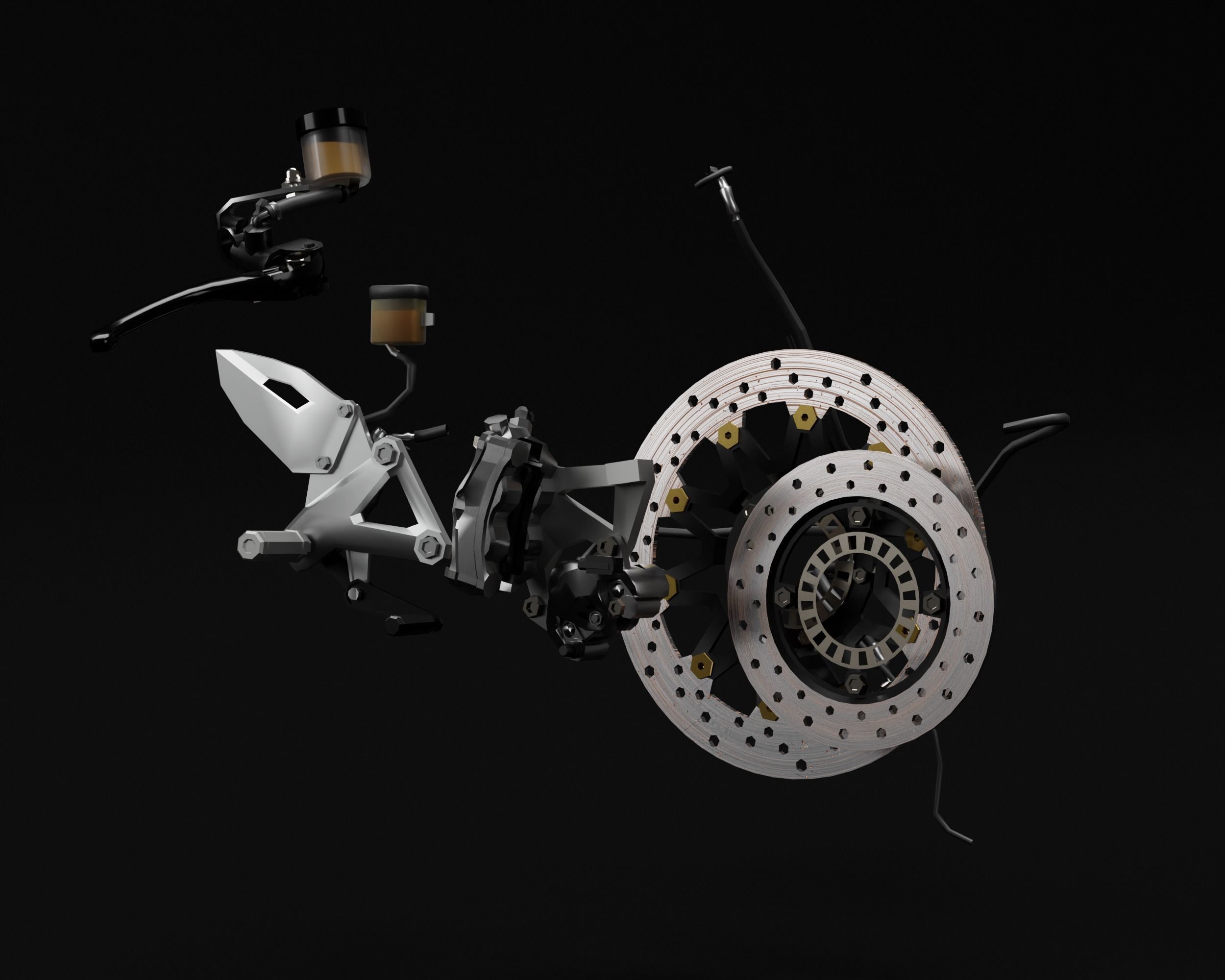 Motorcycle Brakes Kit free VR / AR / low-poly 3D model | CGTrader